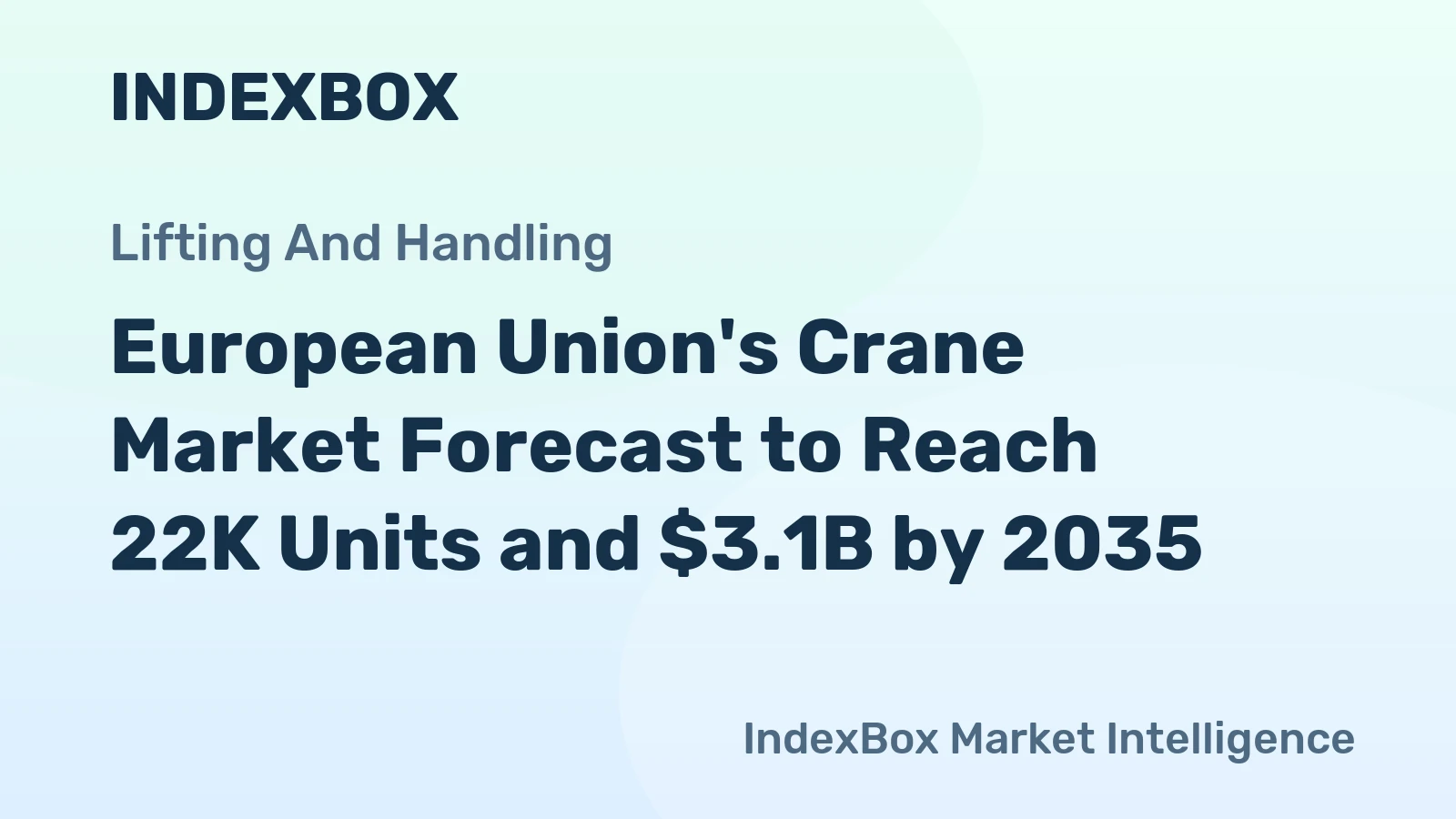 European Union's Crane Market Forecast to Reach 22K Units and $3.1B by 2035