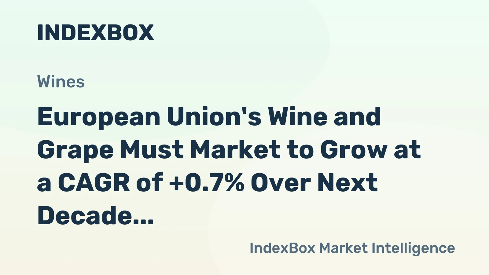 European Union's Wine and Grape Must Market to Grow at a CAGR of +0.7% Over Next Decade