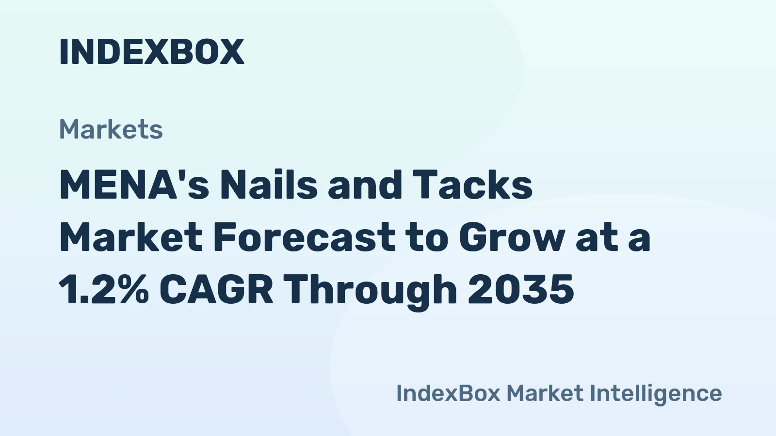 MENA's Nails and Tacks Market Forecast to Grow at a 1.2% CAGR Through 2035
