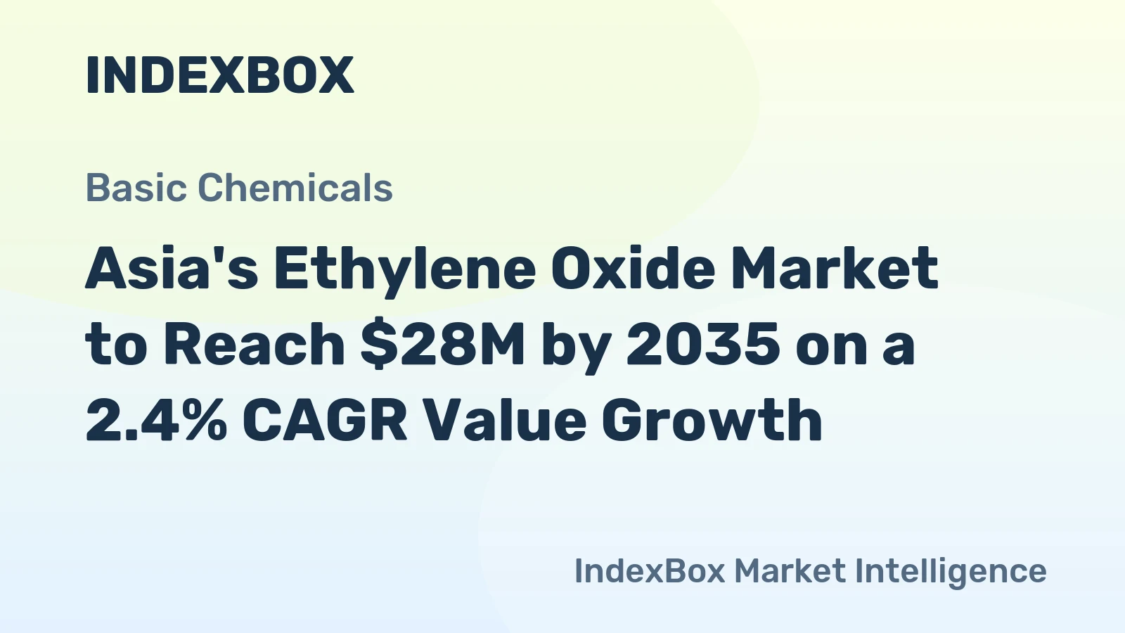 Asia's Ethylene Oxide Market to Reach $28M by 2035 on a 2.4% CAGR Value Growth