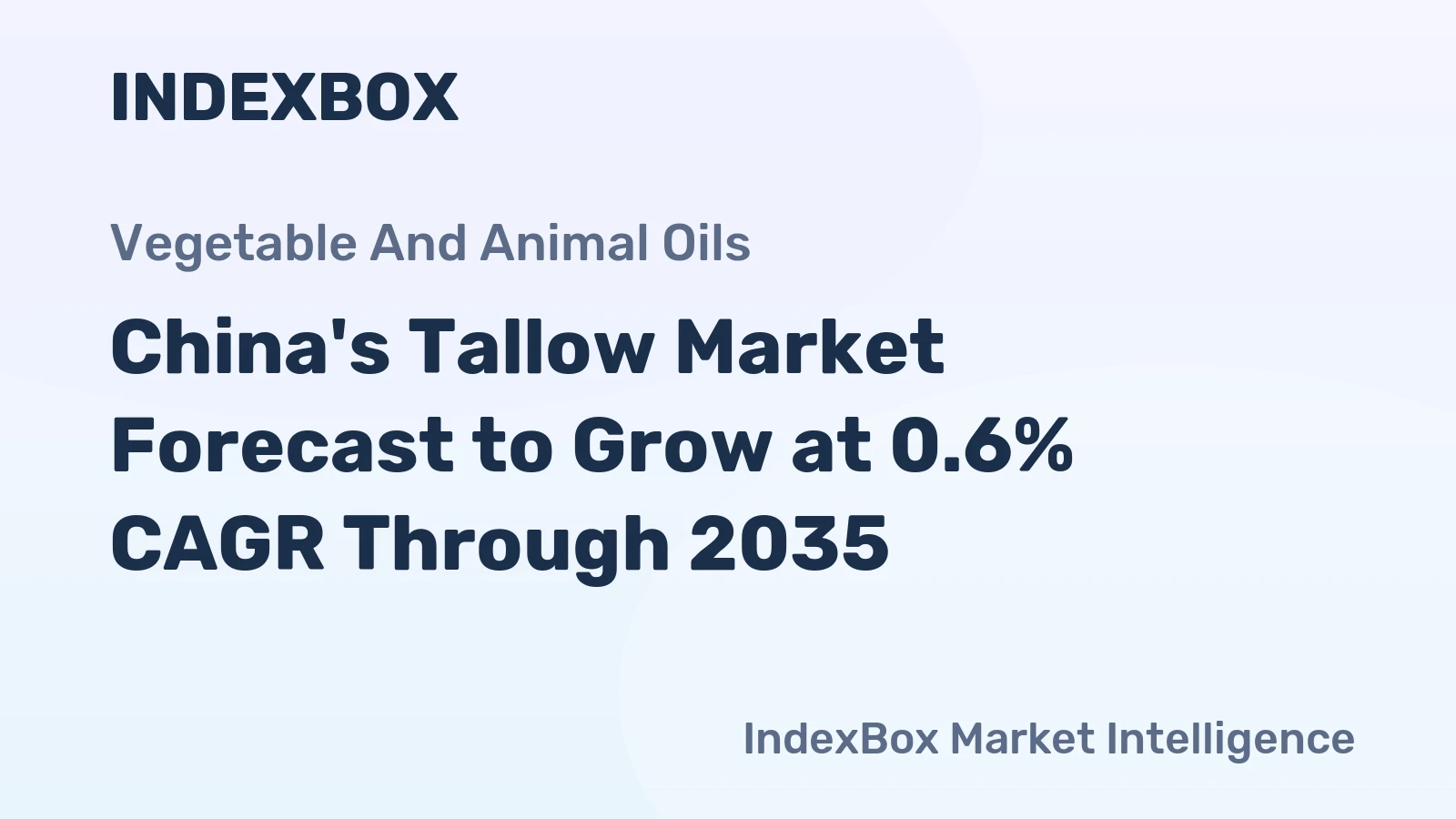 China's Tallow Market Forecast to Grow at 0.6% CAGR Through 2035
