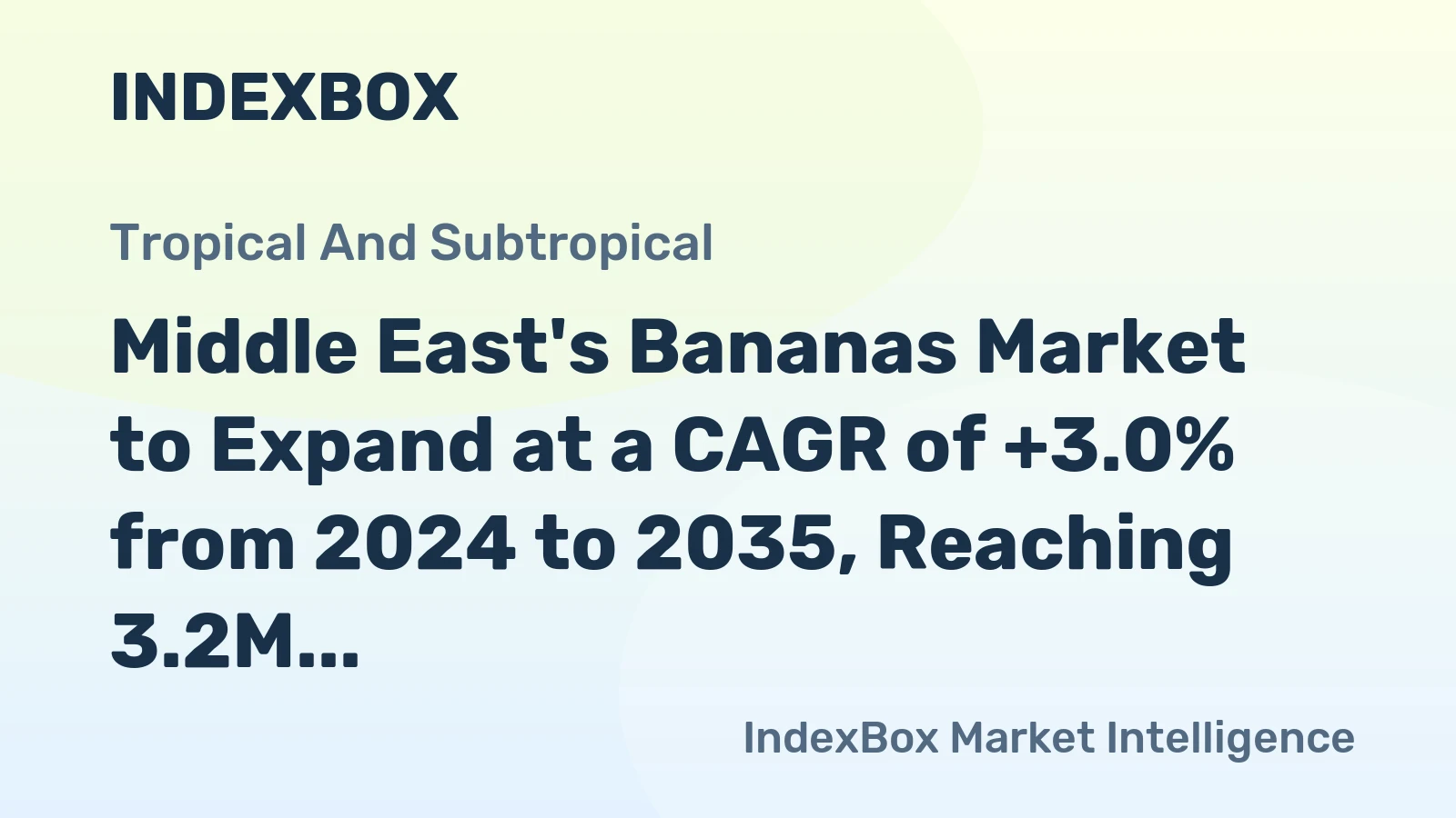 Middle East's Bananas Market to Expand at a CAGR of +3.0% from 2024 to 2035, Reaching 3.2M Tons