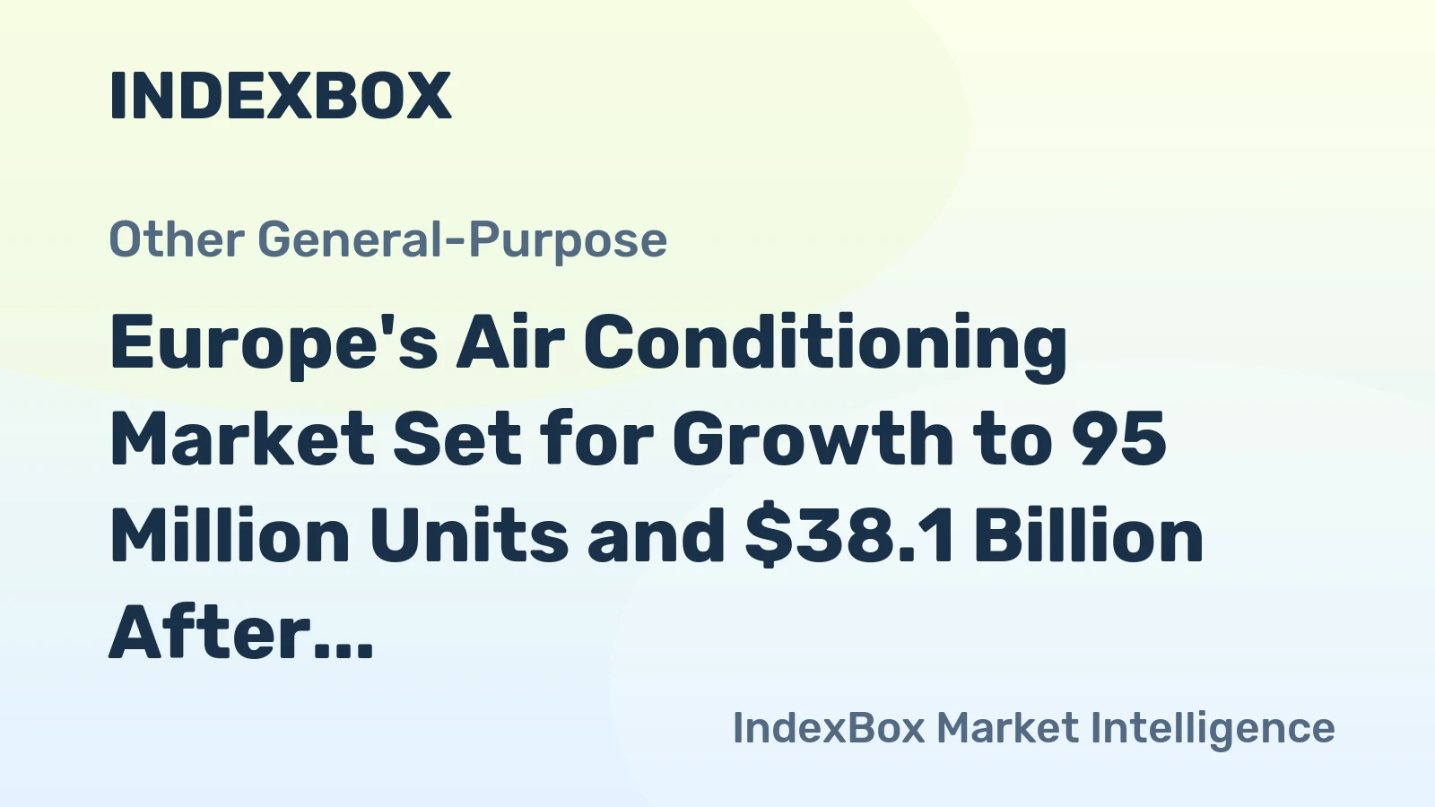 Europe's Air Conditioning Market Set for Growth to 95 Million Units and $38.1 Billion After 2024 Contraction