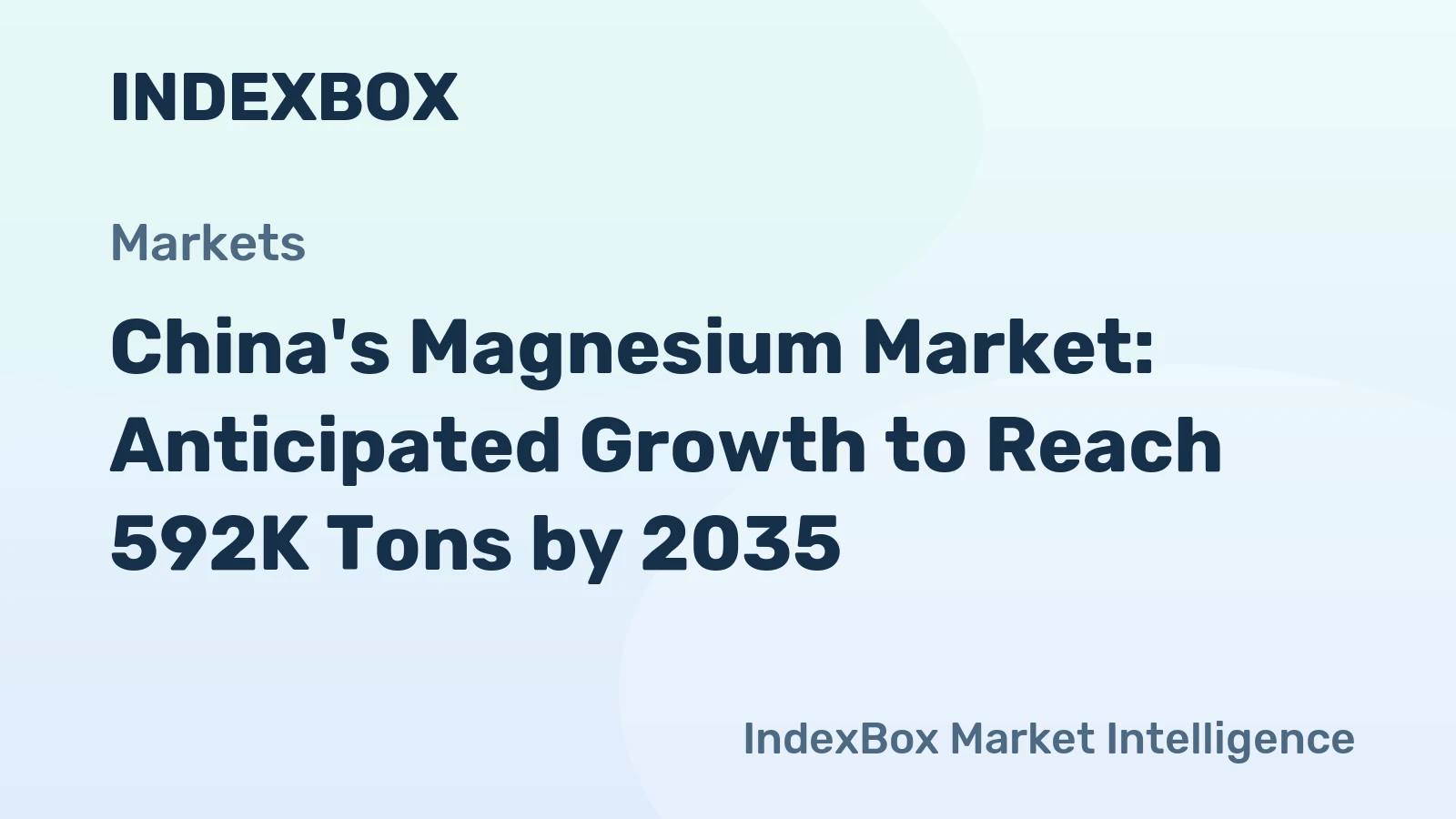 China's Magnesium Market: Anticipated Growth to Reach 592K Tons by 2035
