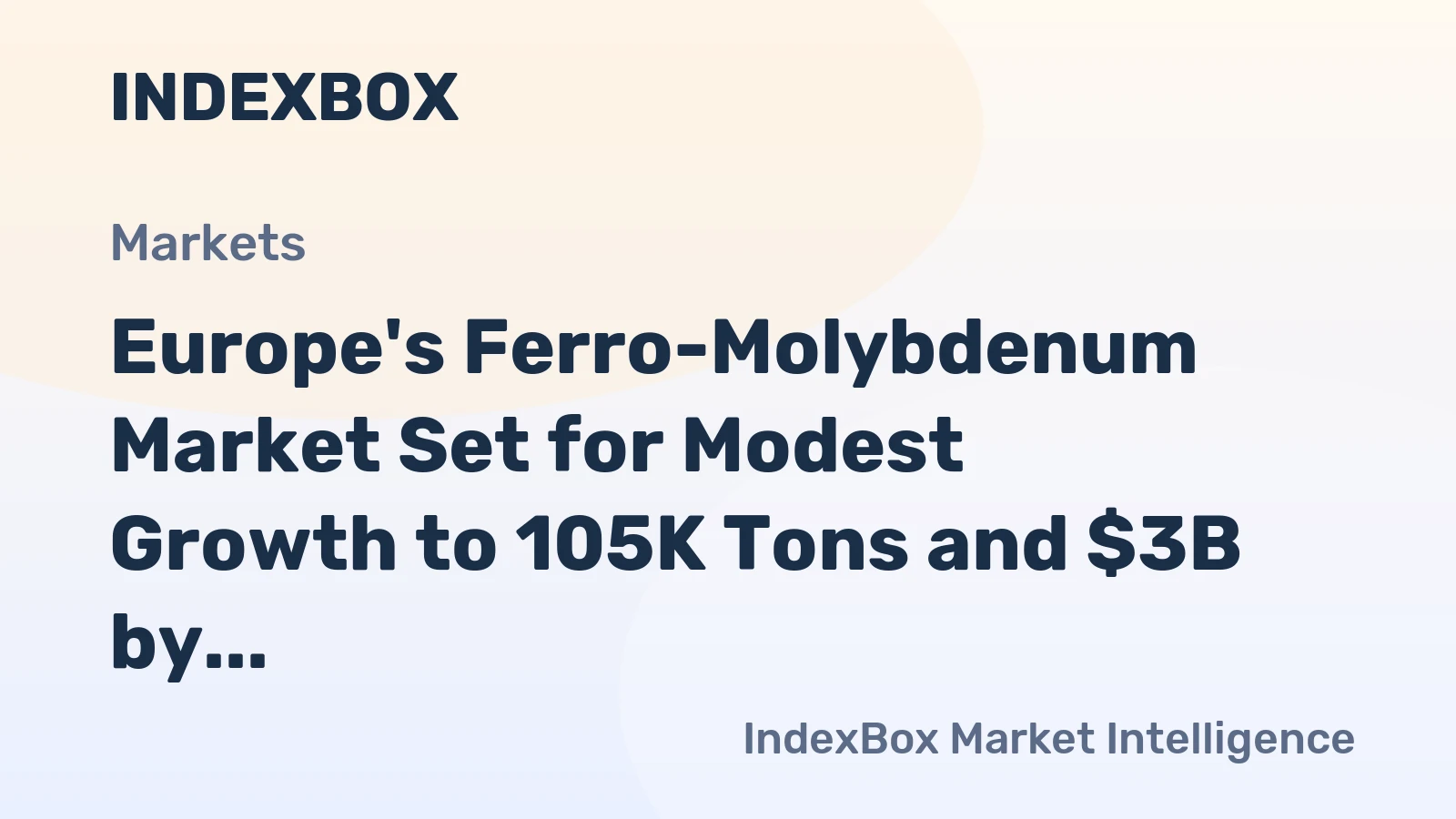 Europe's Ferro-Molybdenum Market Set for Modest Growth to 105K Tons and $3B by 2035