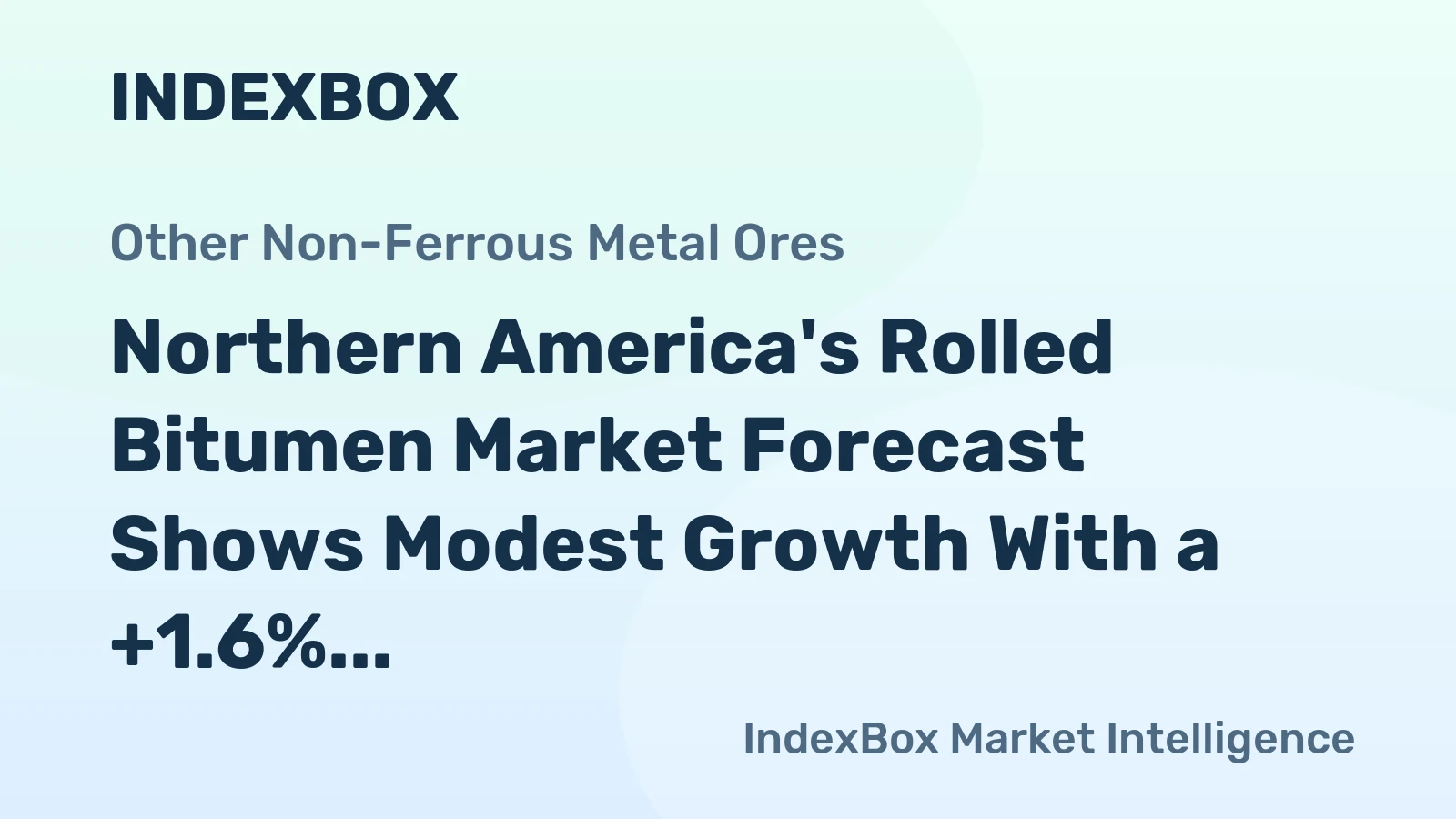 Northern America's Rolled Bitumen Market Forecast Shows Modest Growth With a +1.6% CAGR in Value