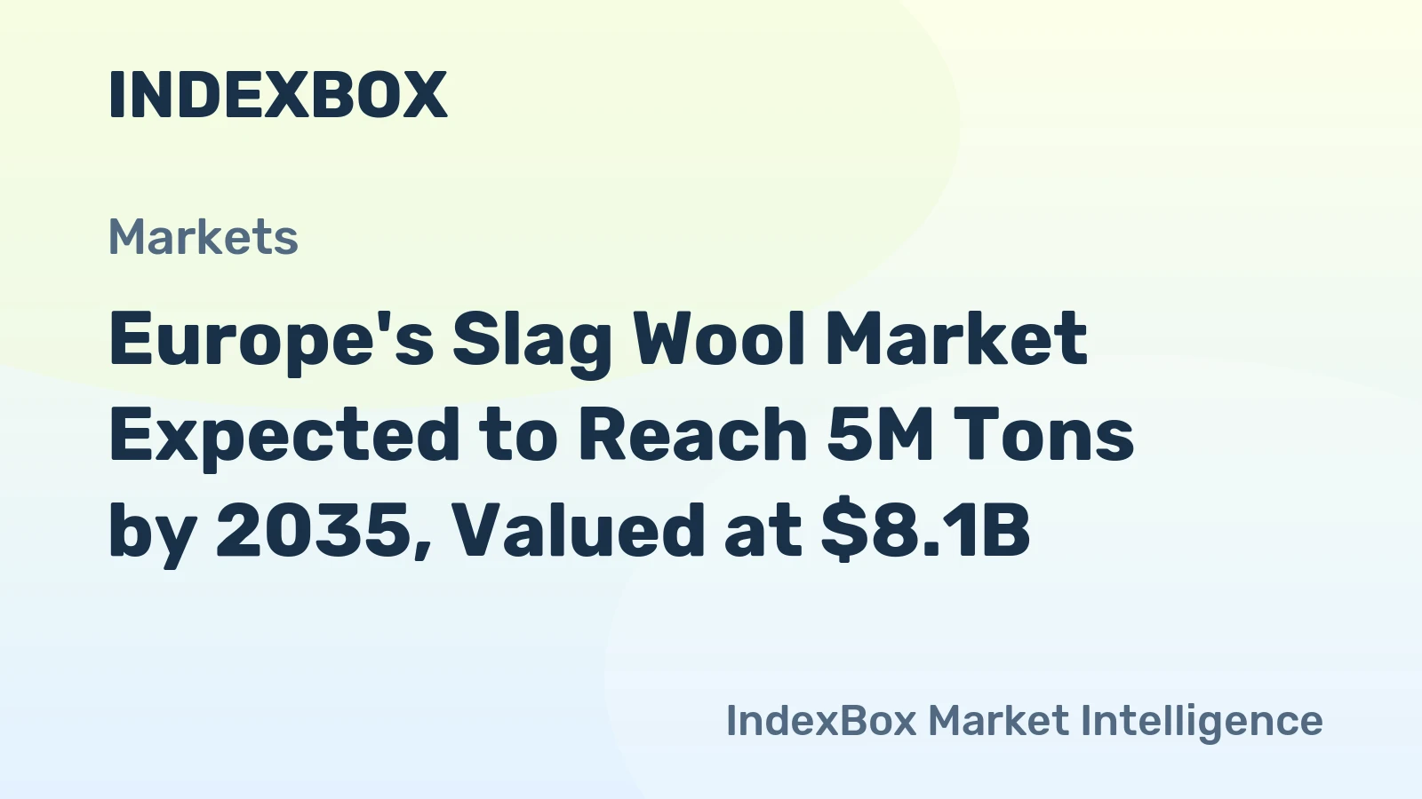 Europe's Slag Wool Market Expected to Reach 5M Tons by 2035, Valued at $8.1B