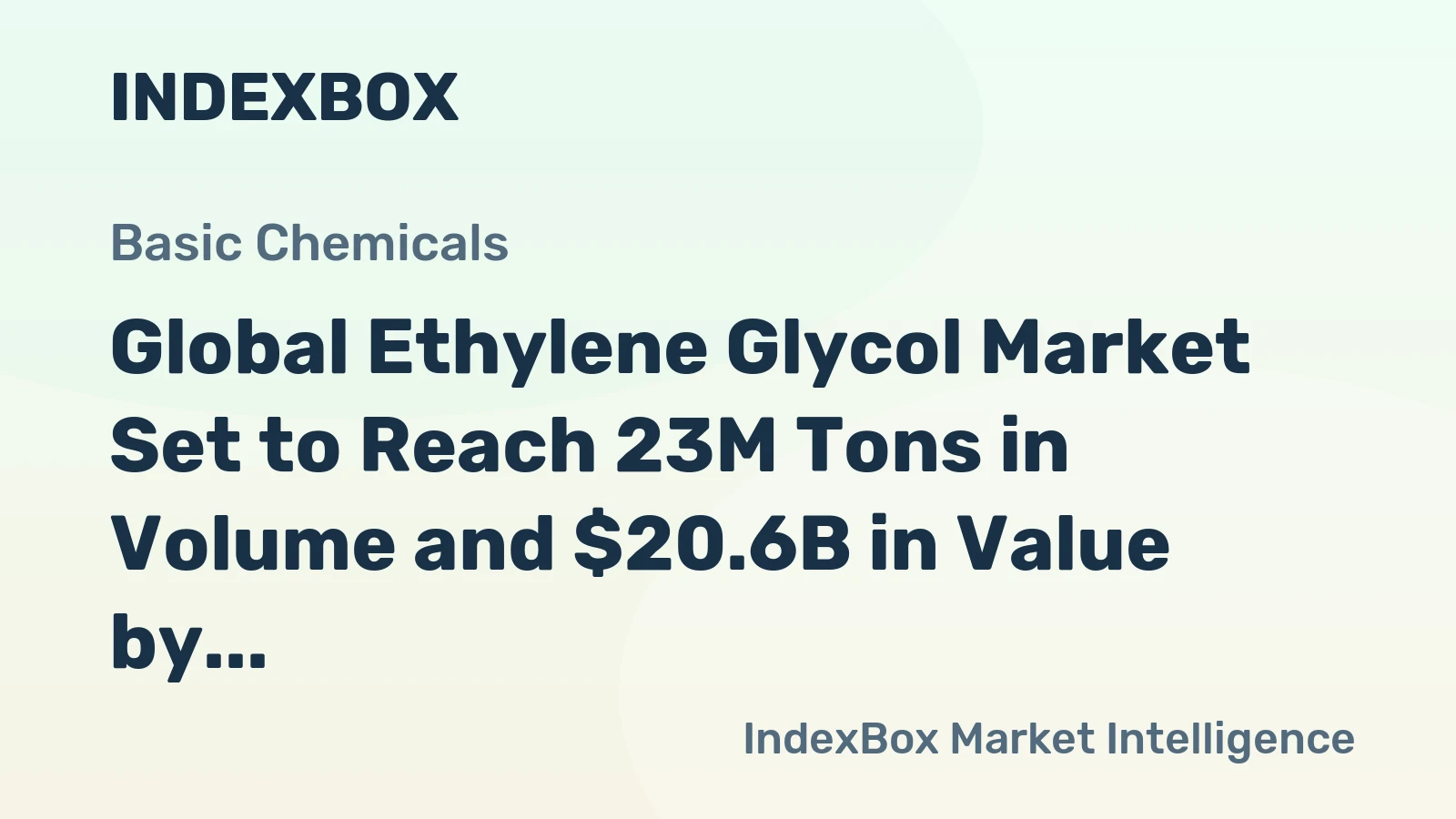 Global Ethylene Glycol Market Set to Reach 23M Tons in Volume and $20.6B in Value by 2035