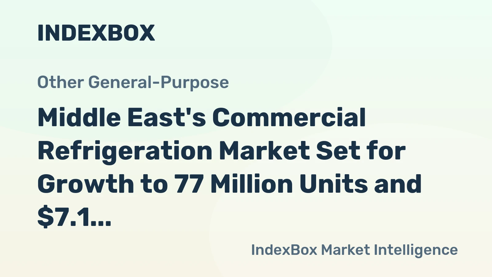 Middle East's Commercial Refrigeration Market Set for Growth to 77 Million Units and $7.1 Billion Value