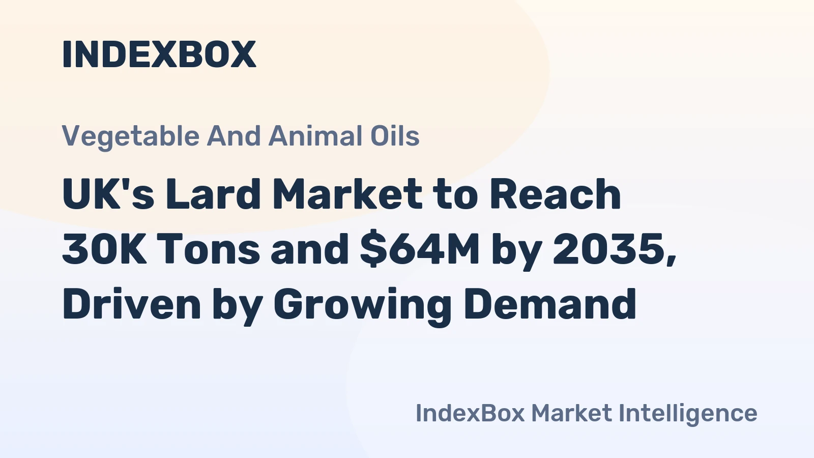 UK's Lard Market to Reach 30K Tons and $64M by 2035, Driven by Growing Demand