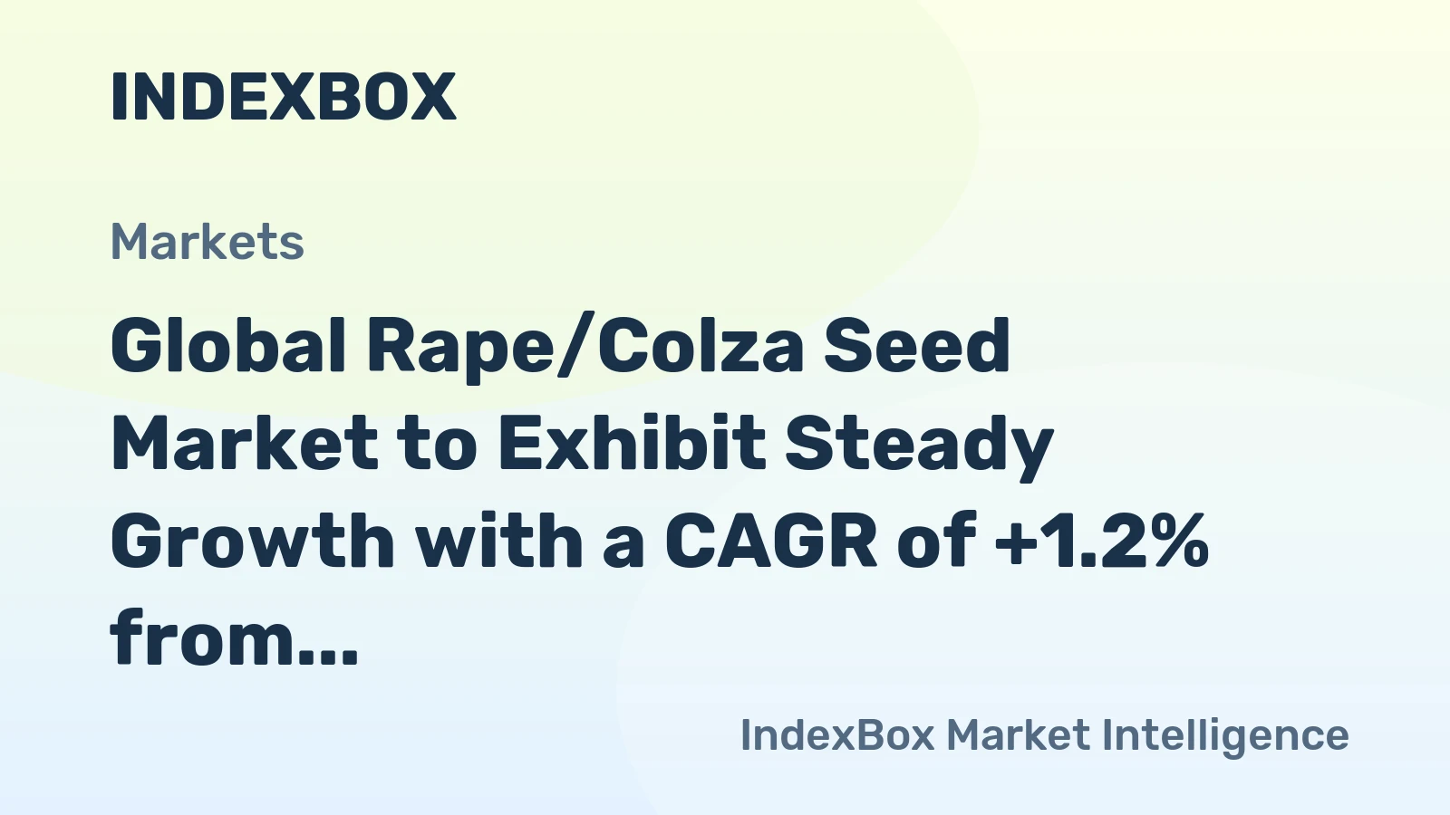 Global Rape/Colza Seed Market to Exhibit Steady Growth with a CAGR of +1.2% from 2024 to 2035