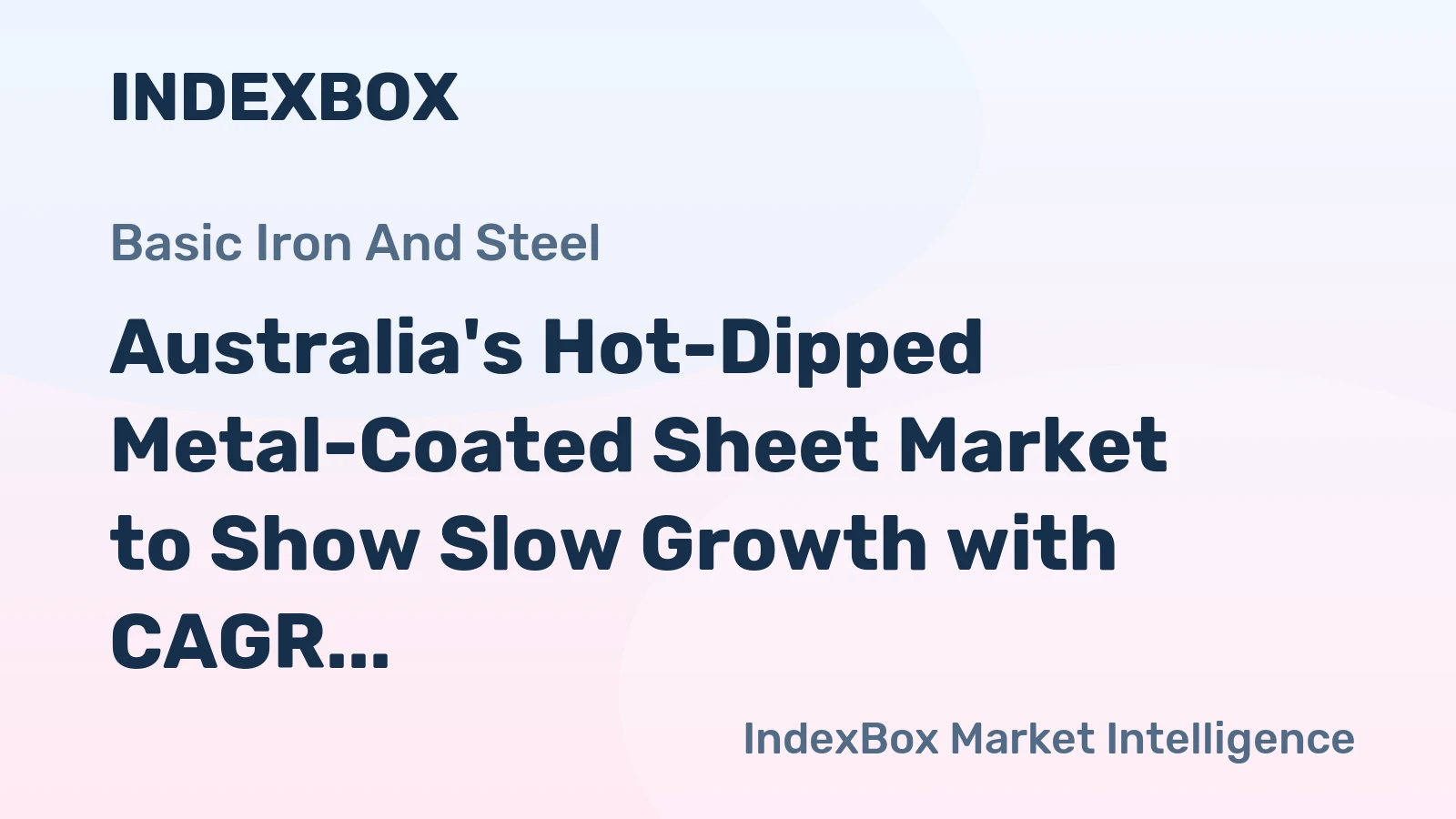 Australia's Hot-Dipped Metal-Coated Sheet Market to Show Slow Growth with CAGR of +0.1%