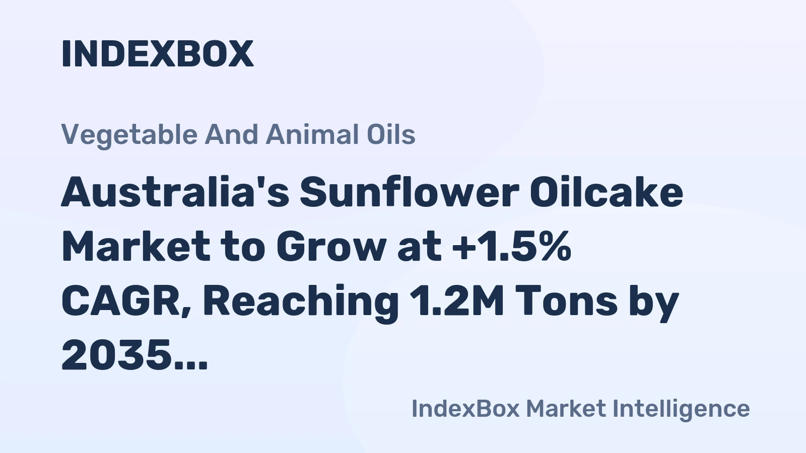 Australia's Sunflower Oilcake Market to Grow at +1.5% CAGR, Reaching 1.2M Tons by 2035