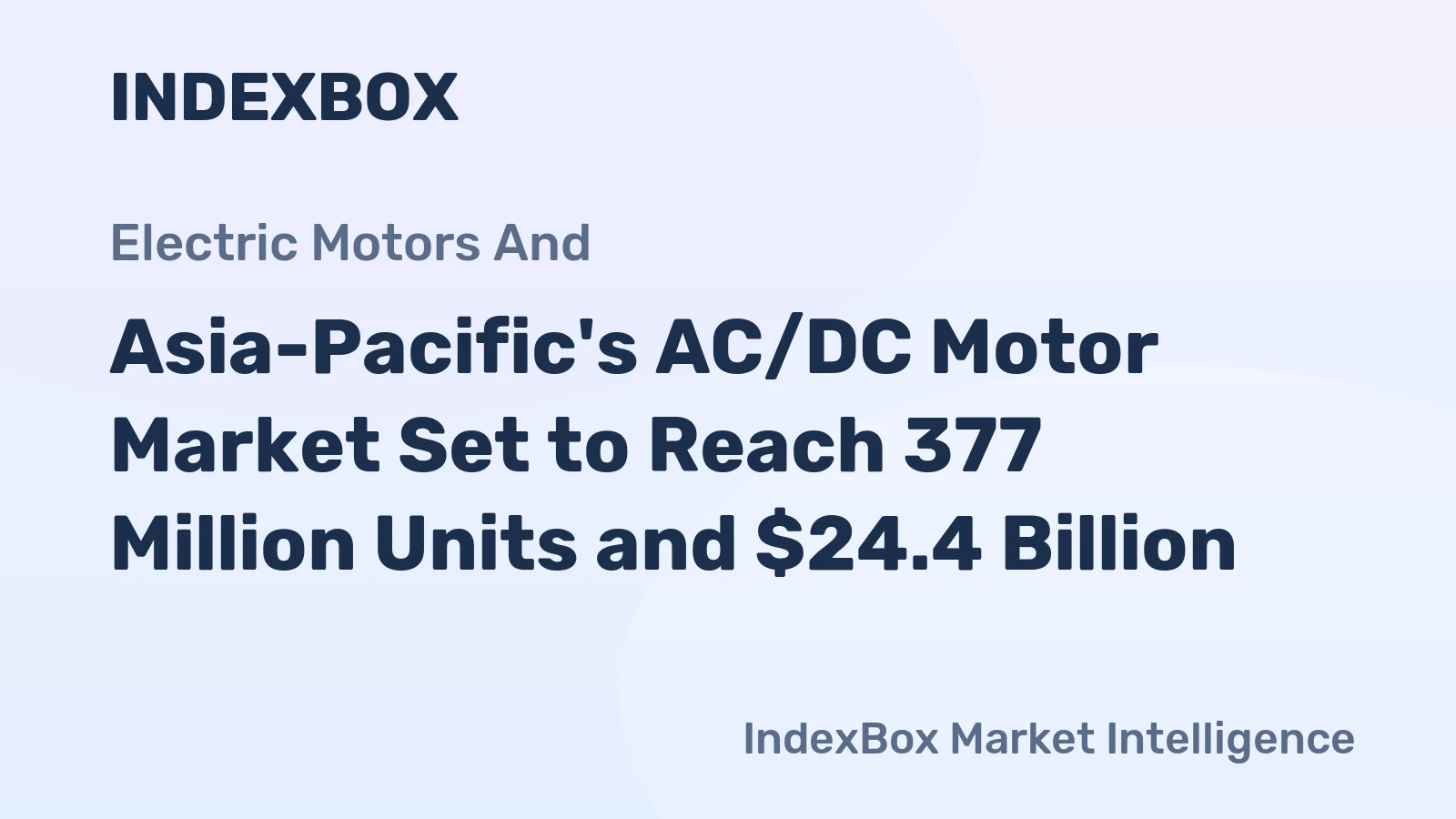 Asia-Pacific's AC/DC Motor Market Set to Reach 377 Million Units and $24.4 Billion
