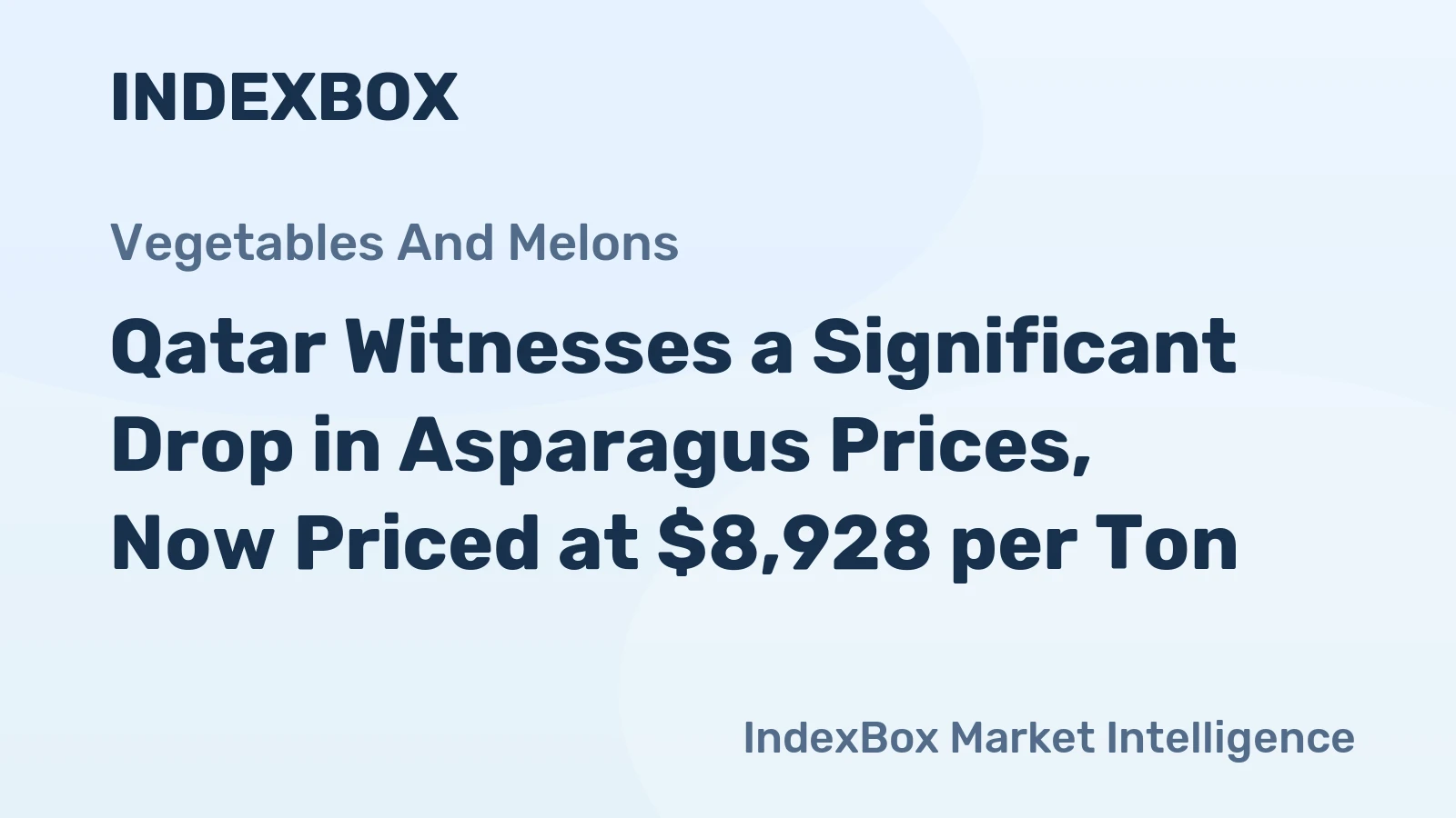 Qatar Witnesses a Significant Drop in Asparagus Prices, Now Priced at $8,928 per Ton