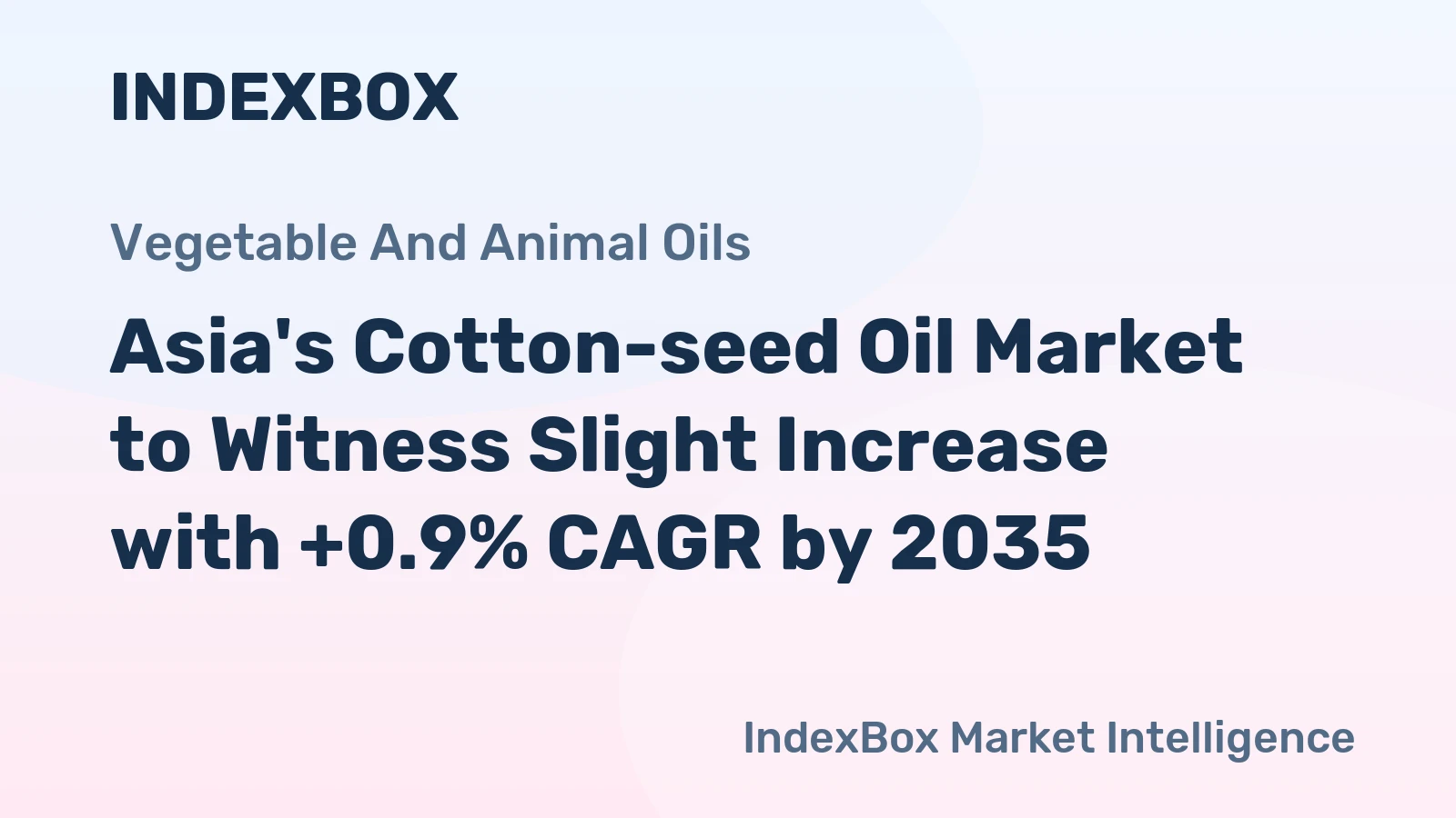 Asia's Cotton-seed Oil Market to Witness Slight Increase with +0.9% CAGR by 2035