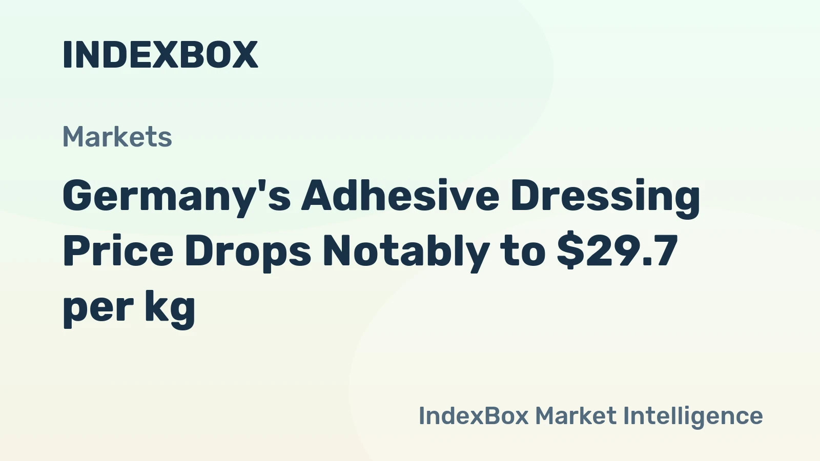 Germany's Adhesive Dressing Price Drops Notably to $29.7 per kg