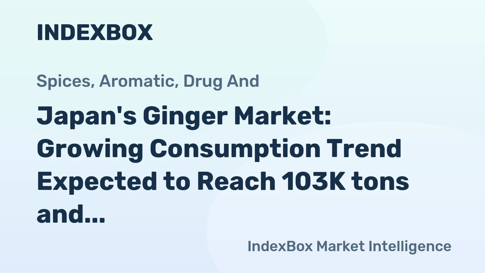 Japan's Ginger Market: Growing Consumption Trend Expected to Reach 103K tons and $247M by 2035