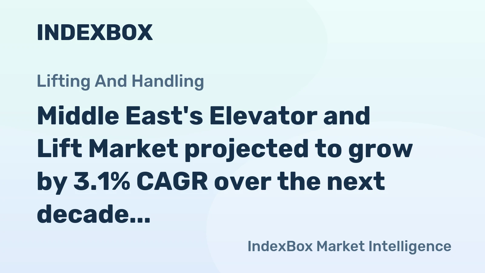 Middle East's Elevator and Lift Market projected to grow by 3.1% CAGR over the next decade