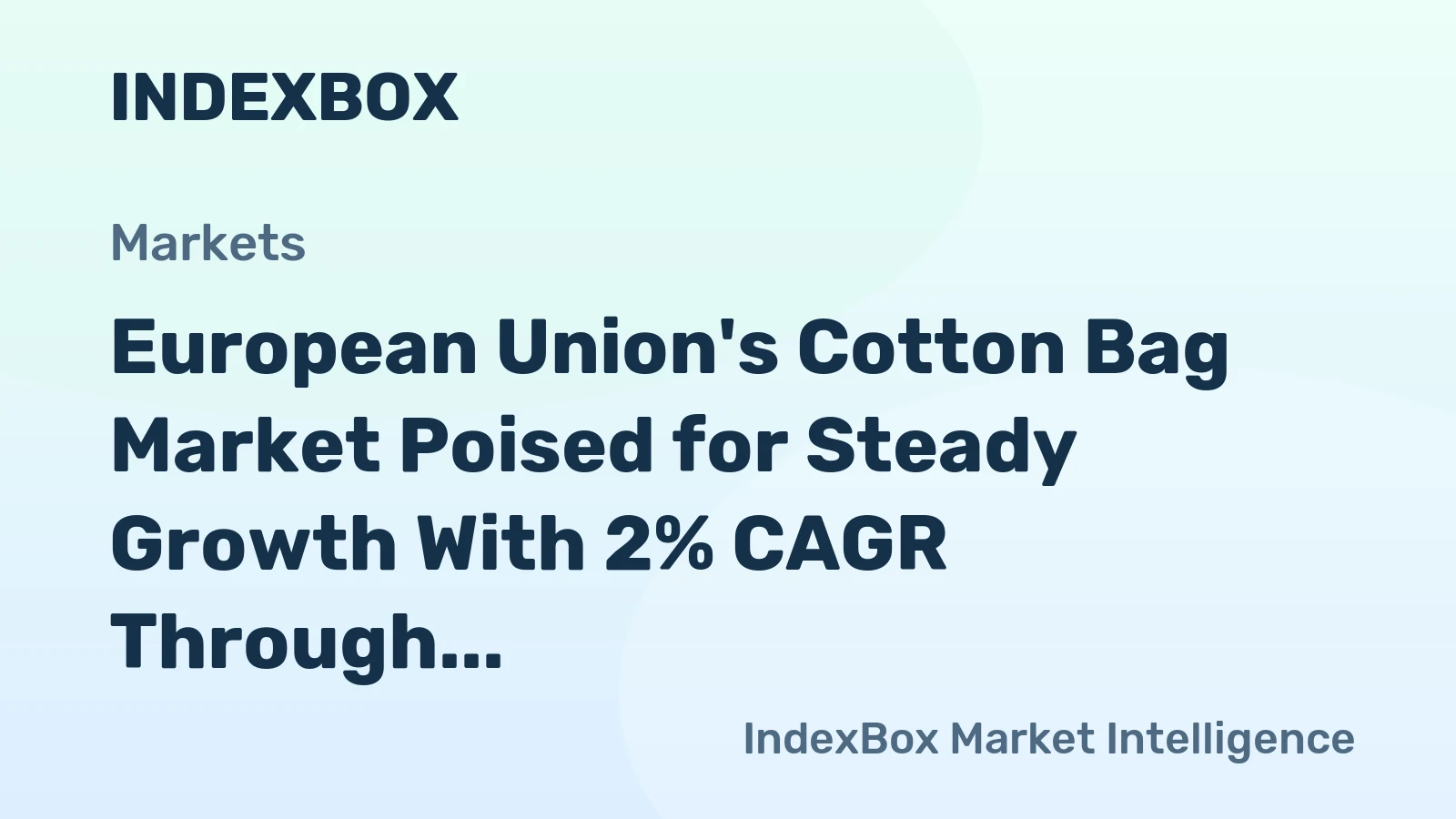 European Union's Cotton Bag Market Poised for Steady Growth With 2% CAGR Through 2035