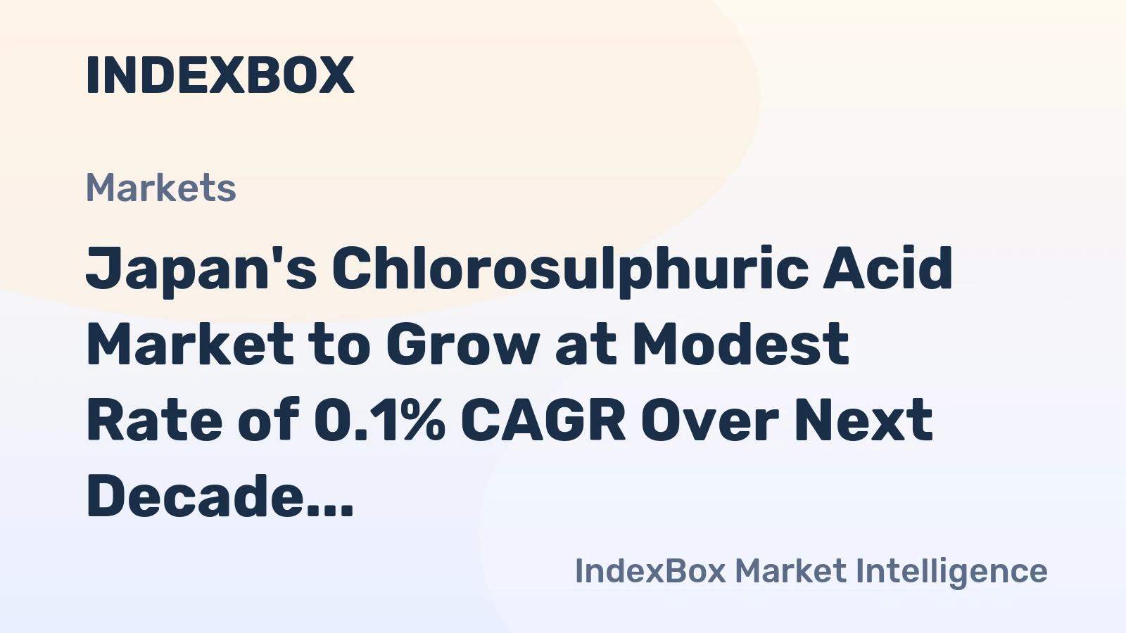 Japan's Chlorosulphuric Acid Market to Grow at Modest Rate of 0.1% CAGR Over Next Decade