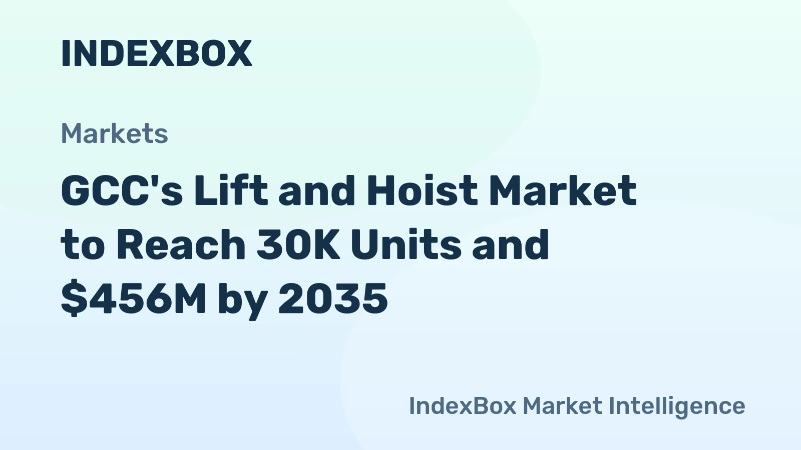 GCC's Lift and Hoist Market to Reach 30K Units and $456M by 2035