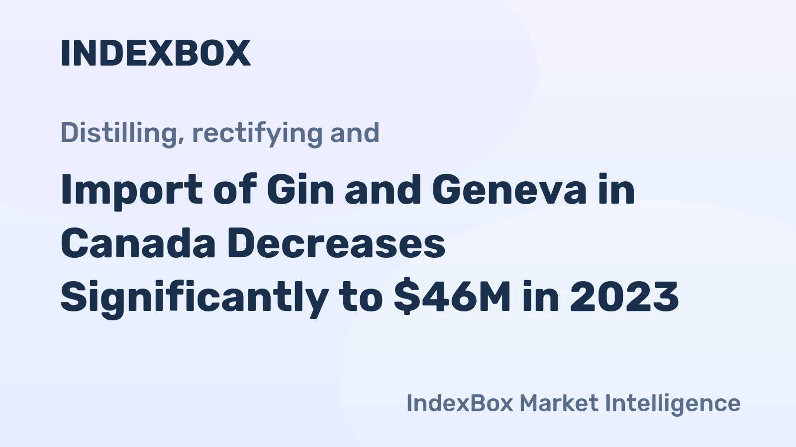 Import of Gin and Geneva in Canada Decreases Significantly to $46M in 2023