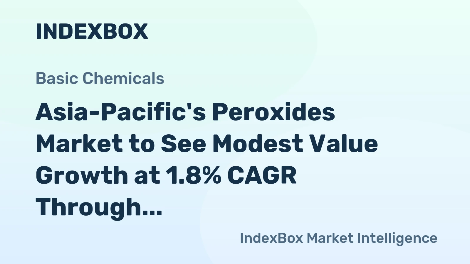 Asia-Pacific's Peroxides Market to See Modest Value Growth at 1.8% CAGR Through 2035