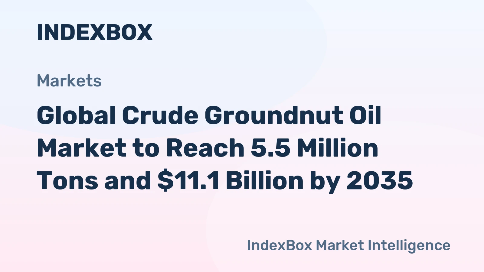 Global Crude Groundnut Oil Market to Reach 5.5 Million Tons and $11.1 Billion by 2035