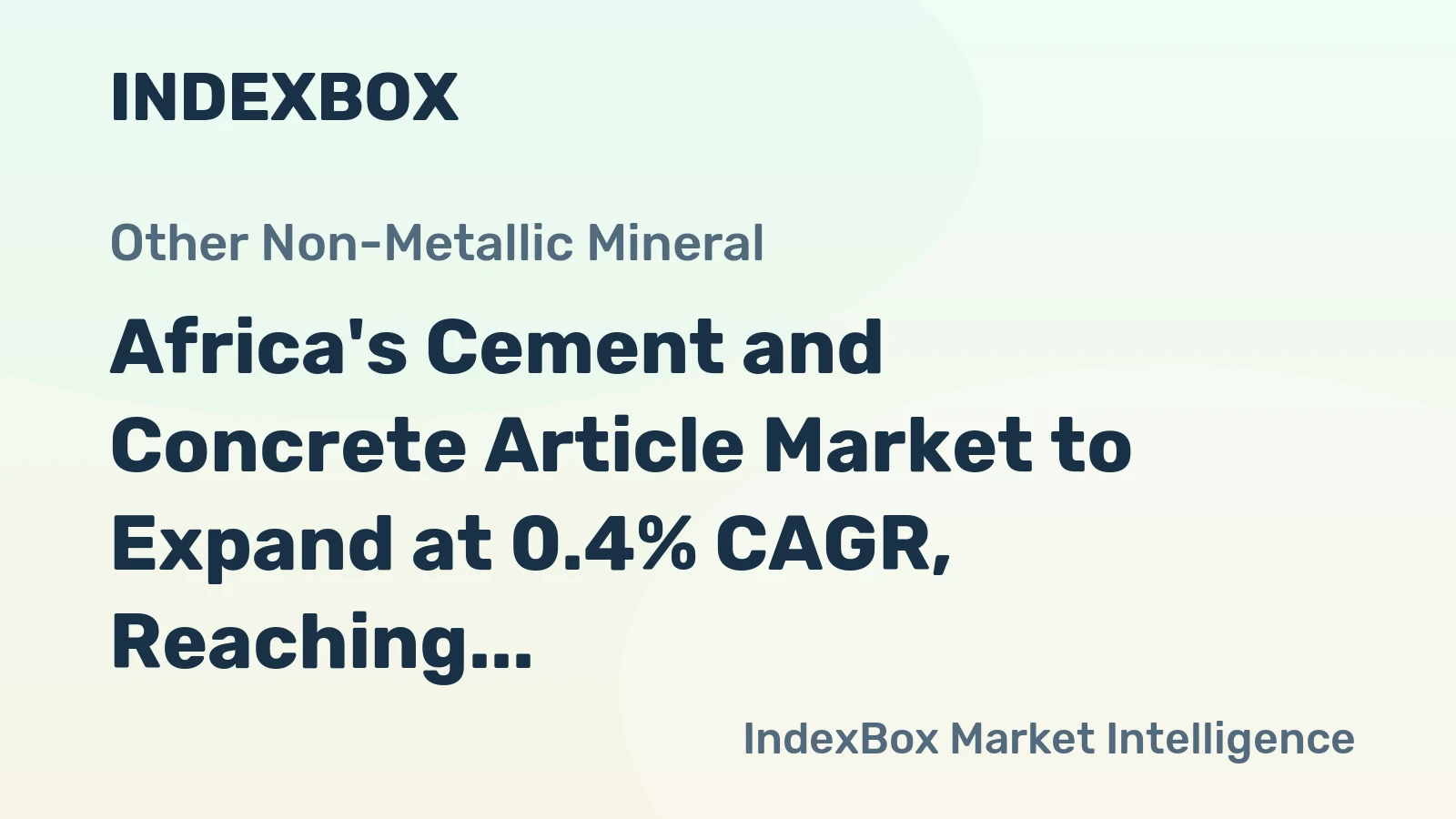 Africa's Cement and Concrete Article Market to Expand at 0.4% CAGR, Reaching 72M Tons by 2035