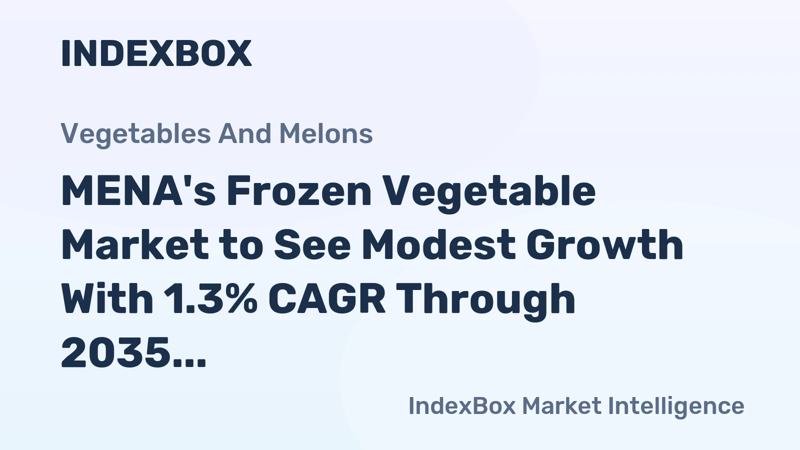 MENA's Frozen Vegetable Market to See Modest Growth With 1.3% CAGR Through 2035