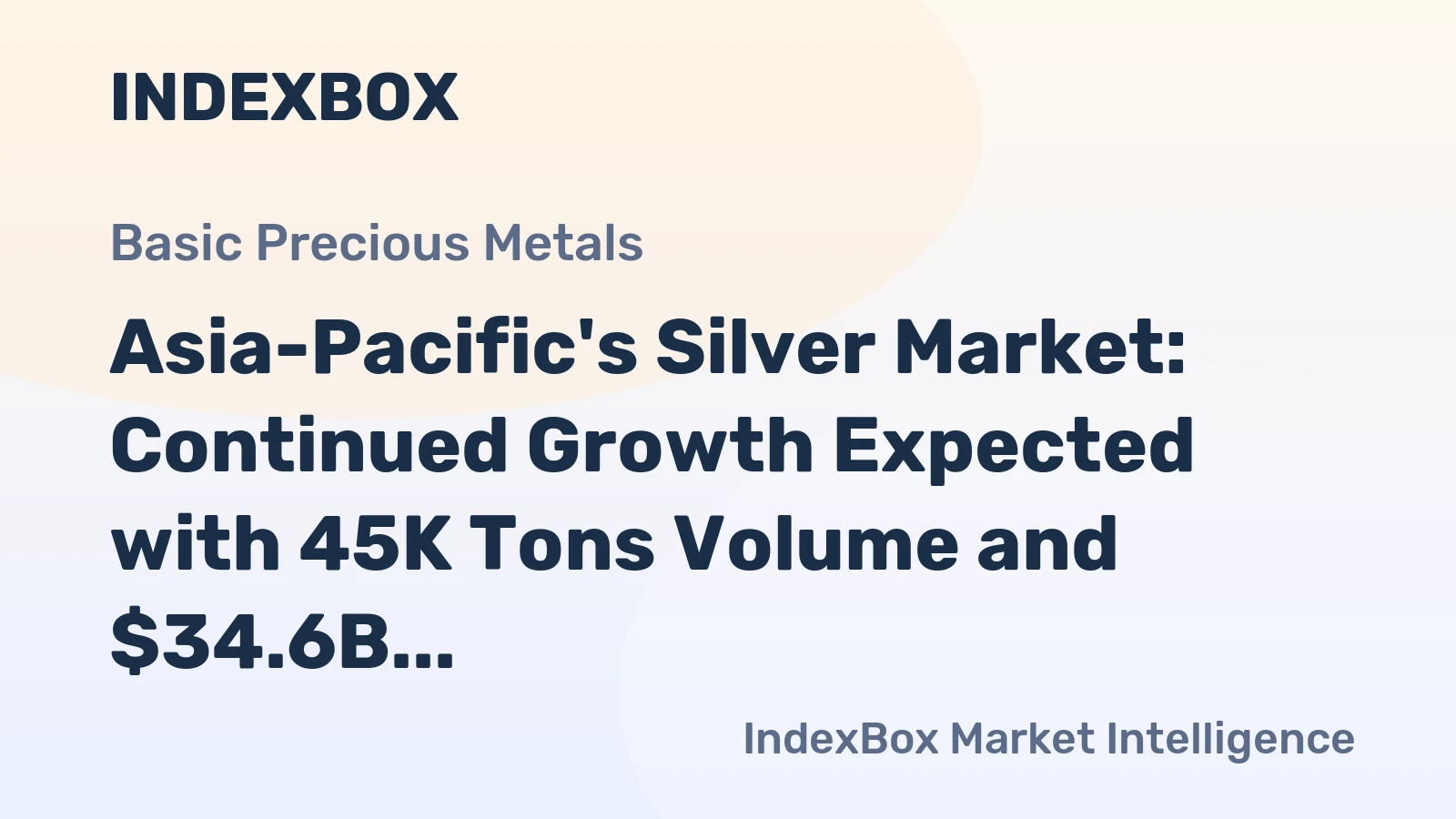 Asia-Pacific's Silver Market: Continued Growth Expected with 45K Tons Volume and $34.6B Value by 2035