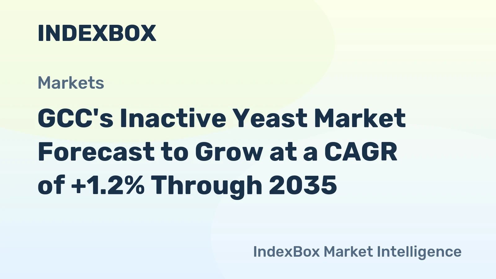 GCC's Inactive Yeast Market Forecast to Grow at a CAGR of +1.2% Through 2035