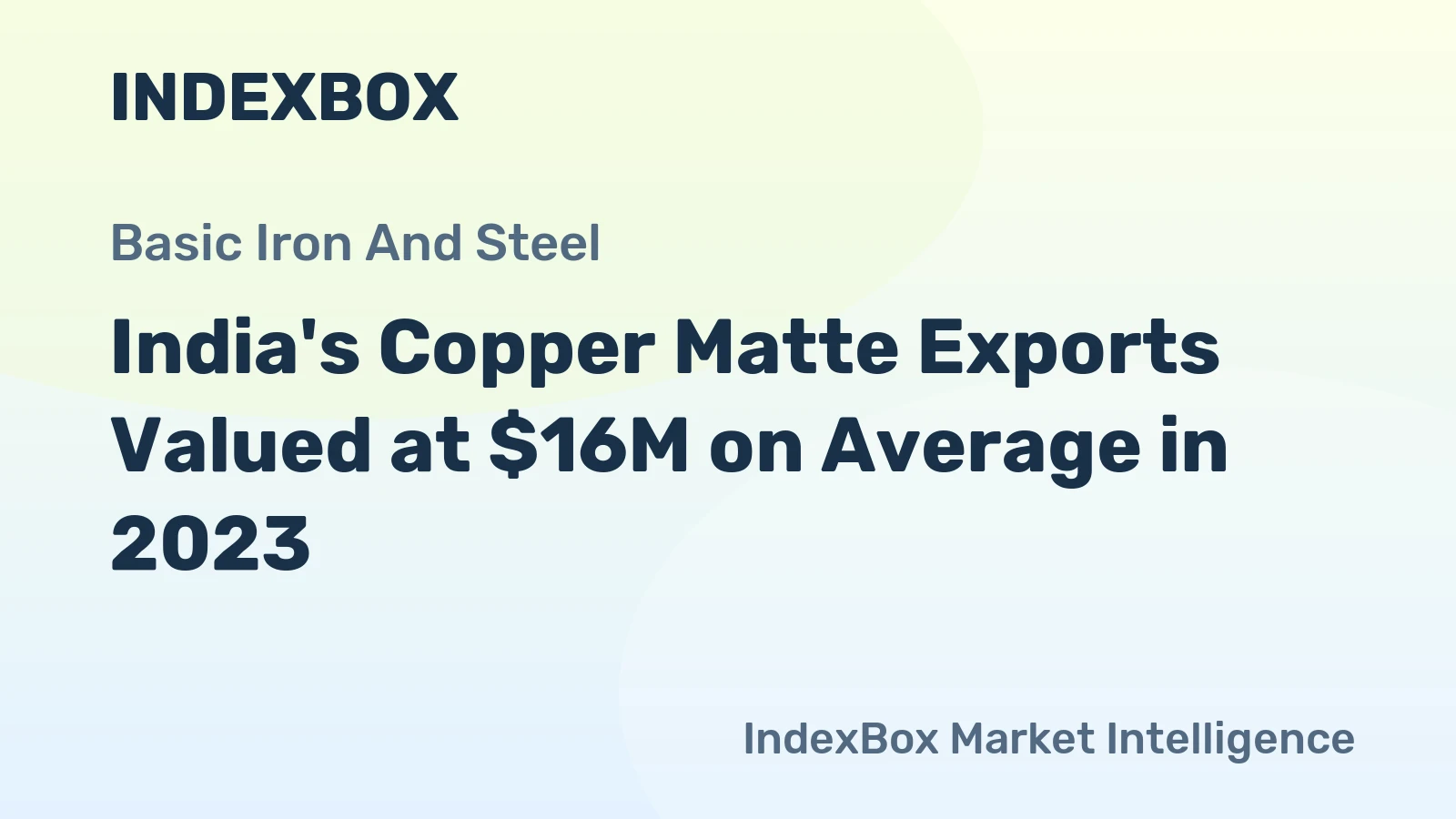 India's Copper Matte Exports Valued at $16M on Average in 2023