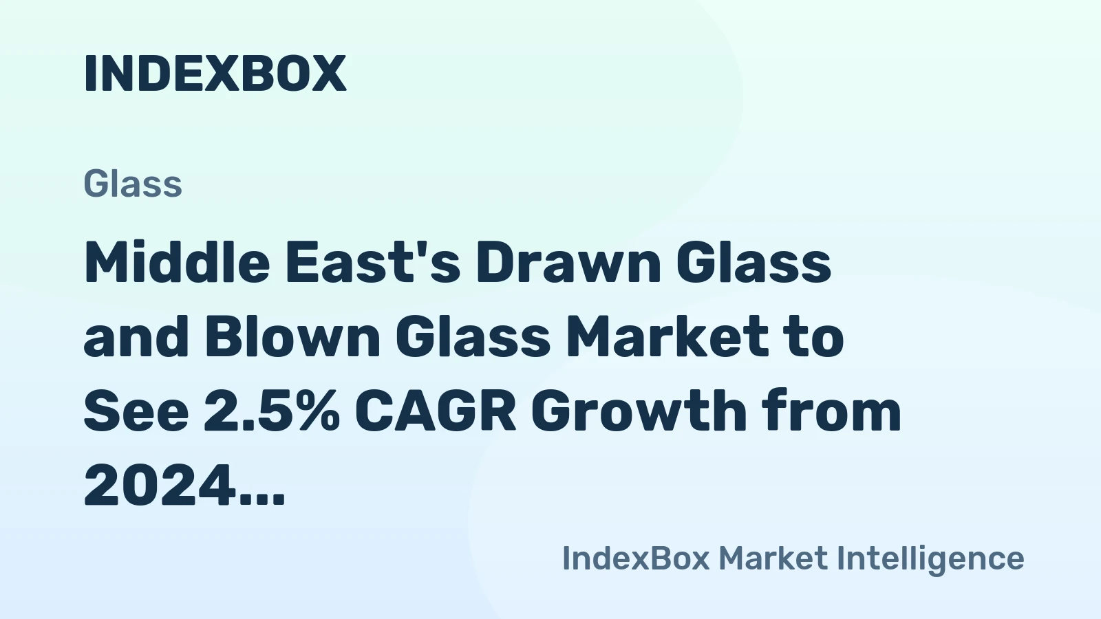 Middle East's Drawn Glass and Blown Glass Market to See 2.5% CAGR Growth from 2024 to 2035