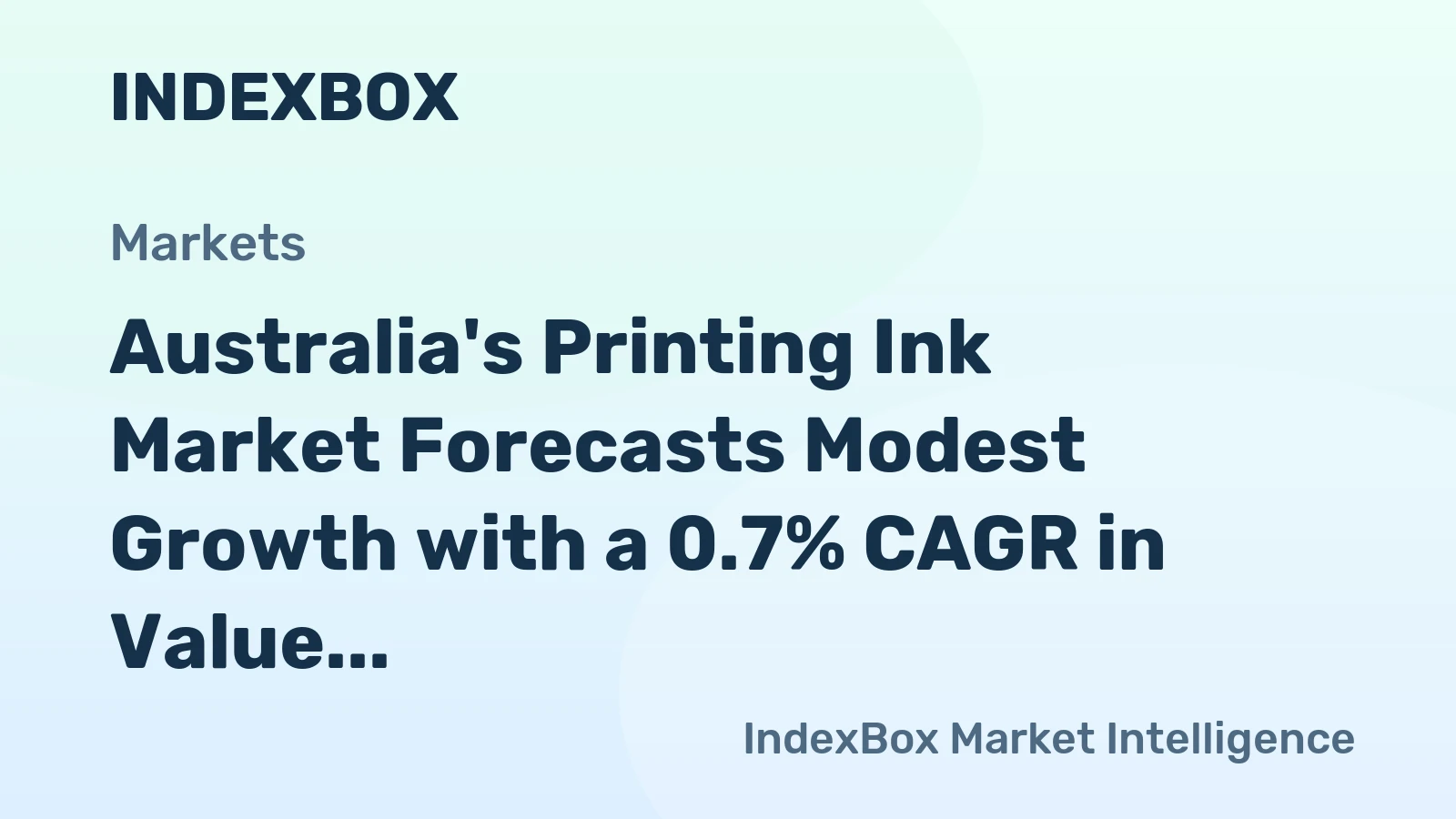 Australia's Printing Ink Market Forecasts Modest Growth with a 0.7% CAGR in Value Through 2035