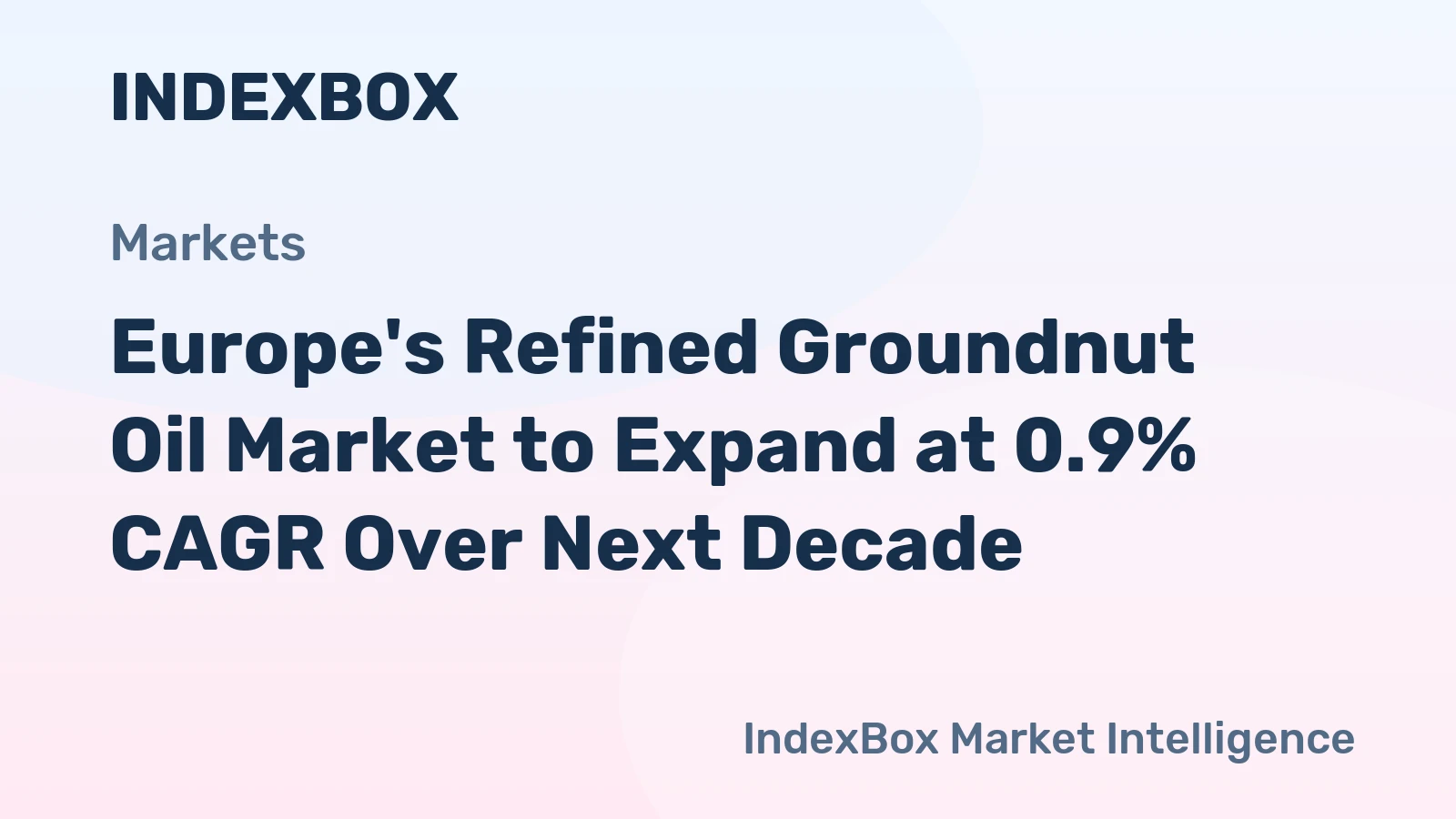 Europe's Refined Groundnut Oil Market to Expand at 0.9% CAGR Over Next Decade