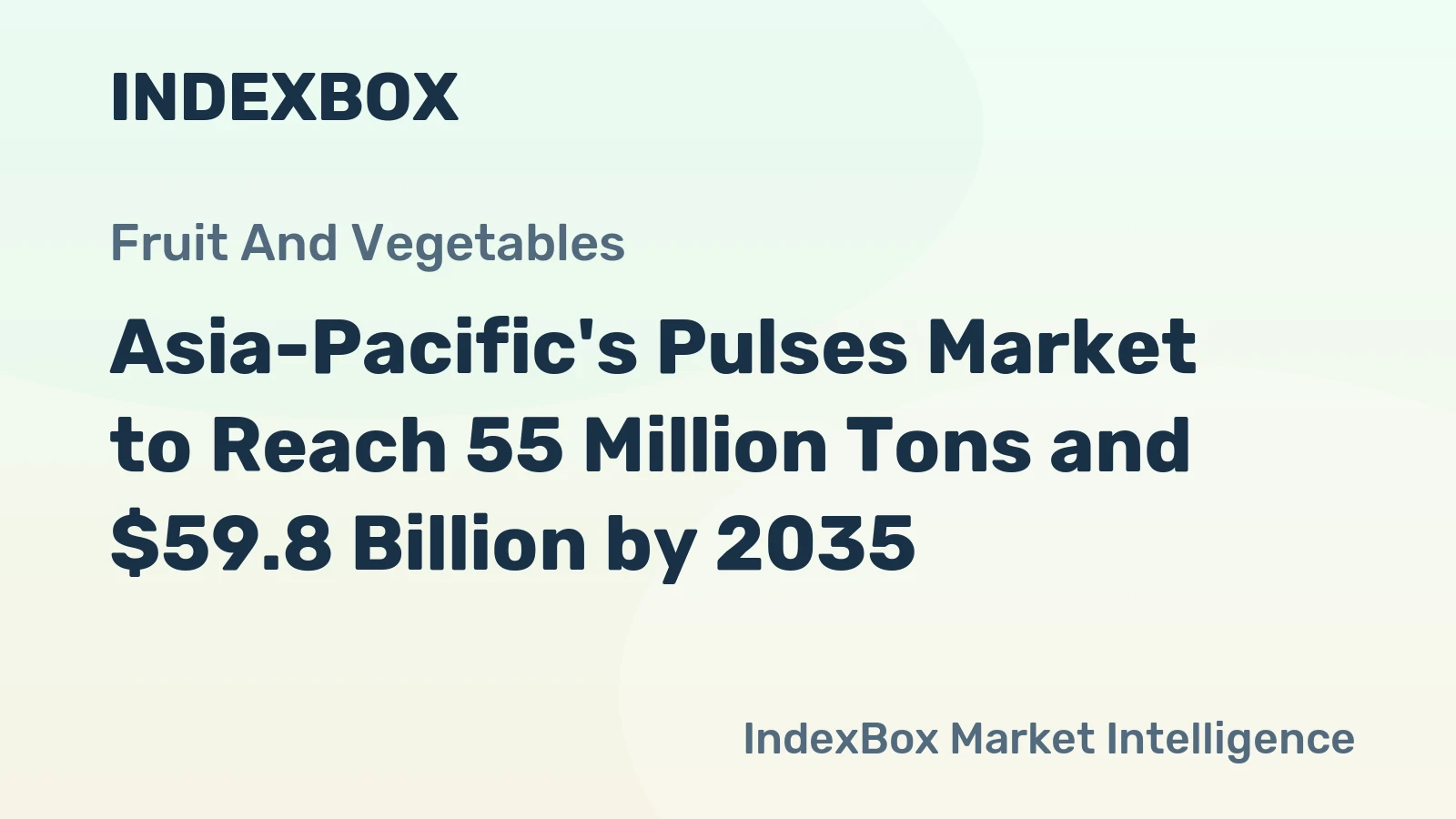 Asia-Pacific's Pulses Market to Reach 55 Million Tons and $59.8 Billion by 2035
