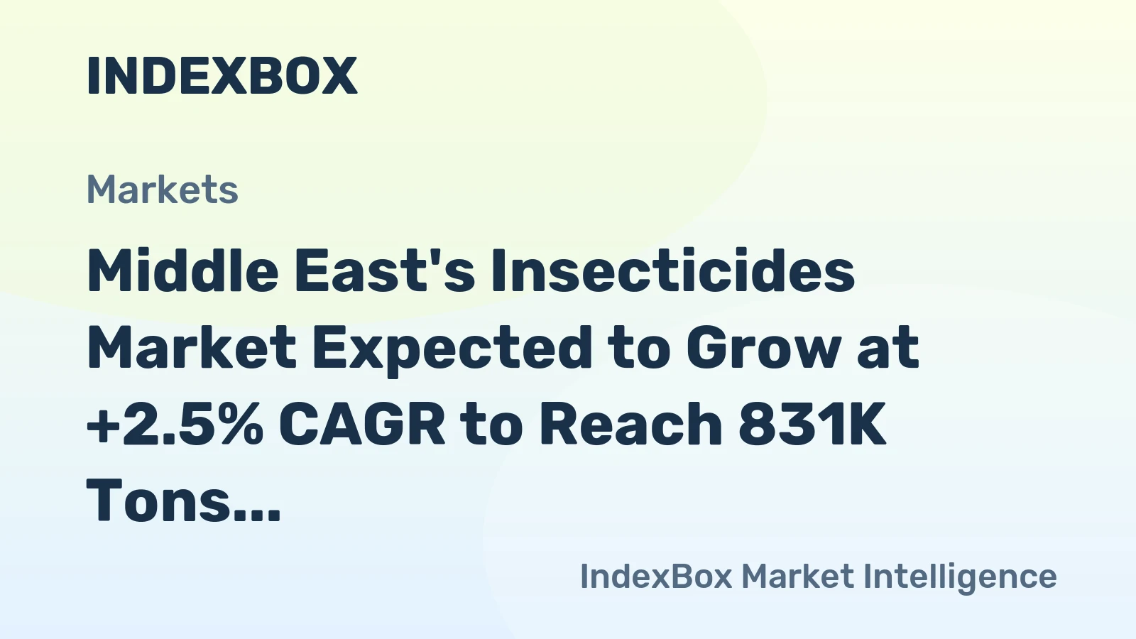 Middle East's Insecticides Market Expected to Grow at +2.5% CAGR to Reach 831K Tons by 2035, Valued at $5B