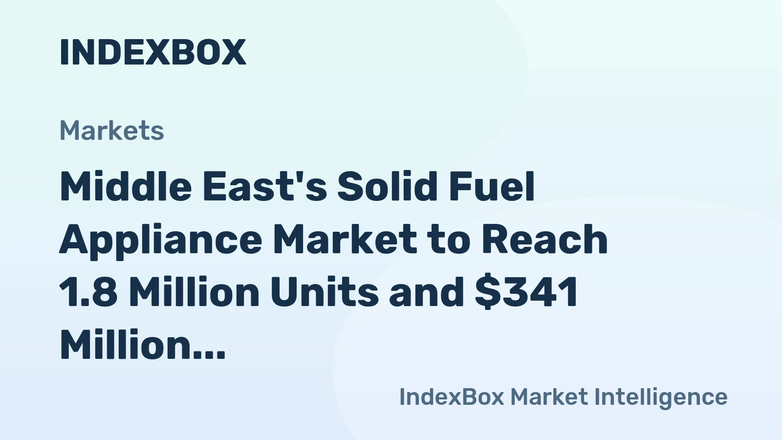Middle East's Solid Fuel Appliance Market to Reach 1.8 Million Units and $341 Million by 2035