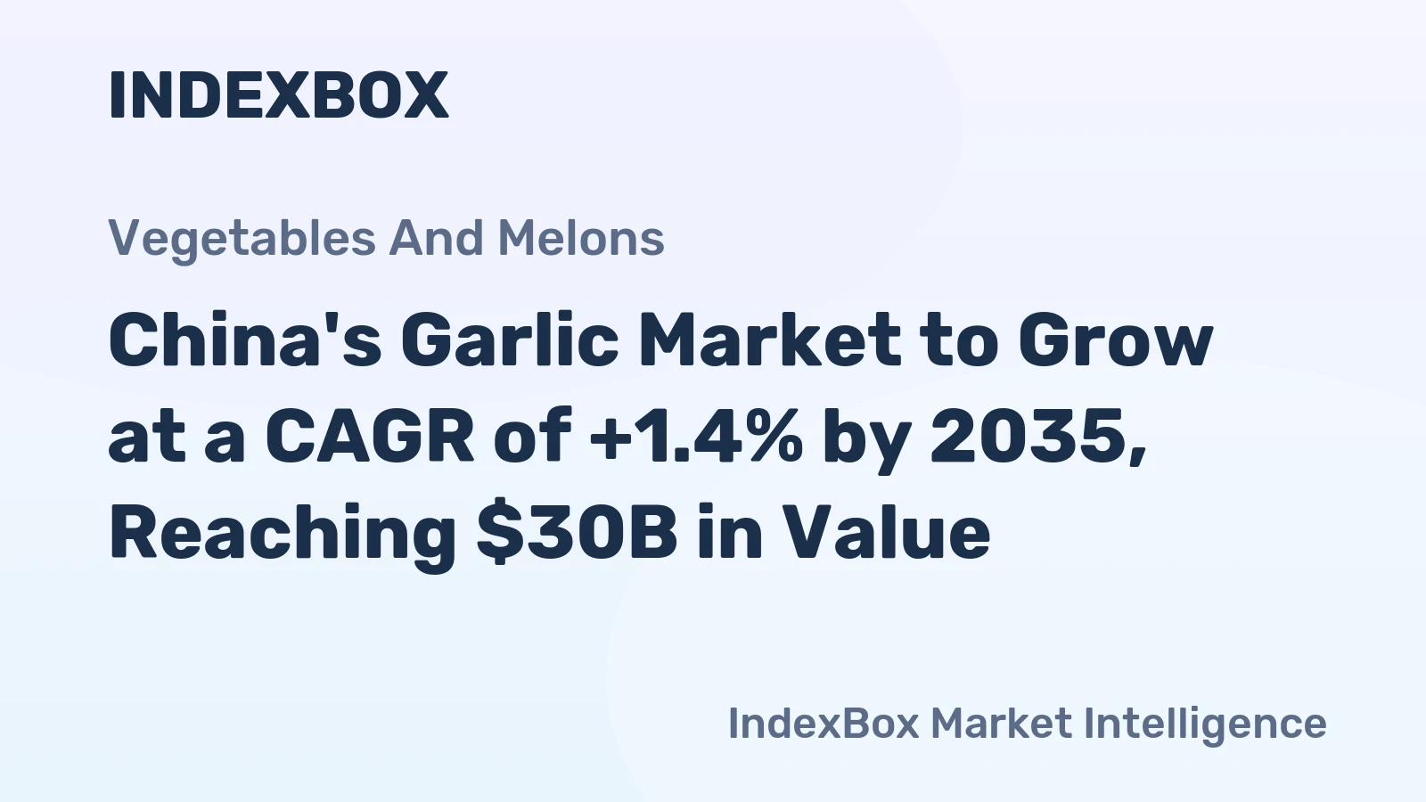 China's Garlic Market to Grow at a CAGR of +1.4% by 2035, Reaching $30B in Value