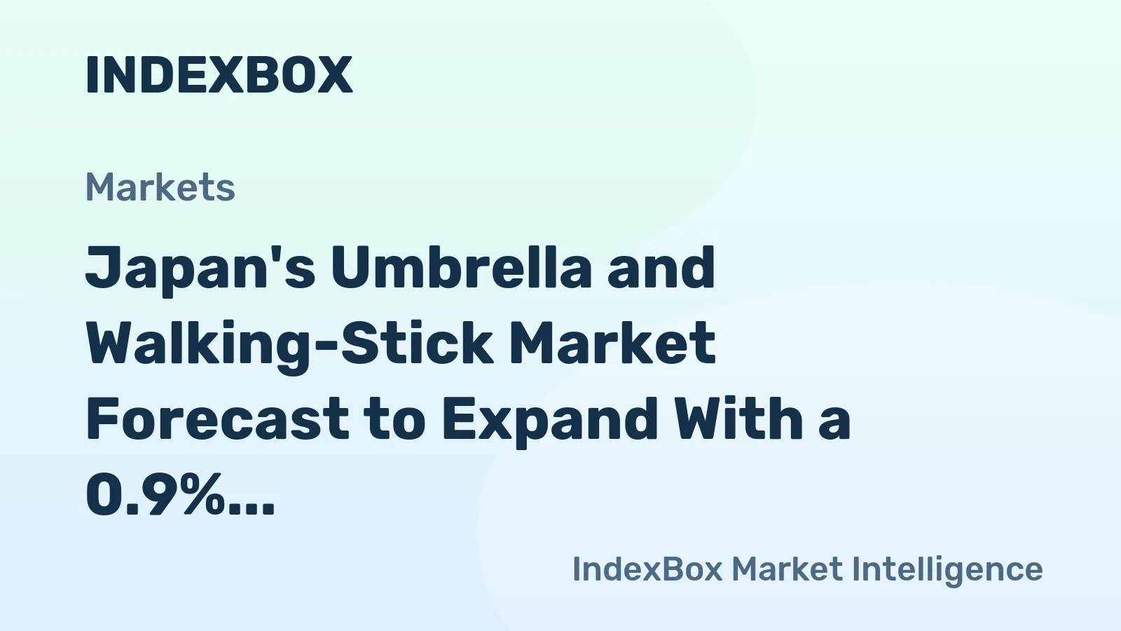 Japan's Umbrella and Walking-Stick Market Forecast to Expand With a 0.9% CAGR