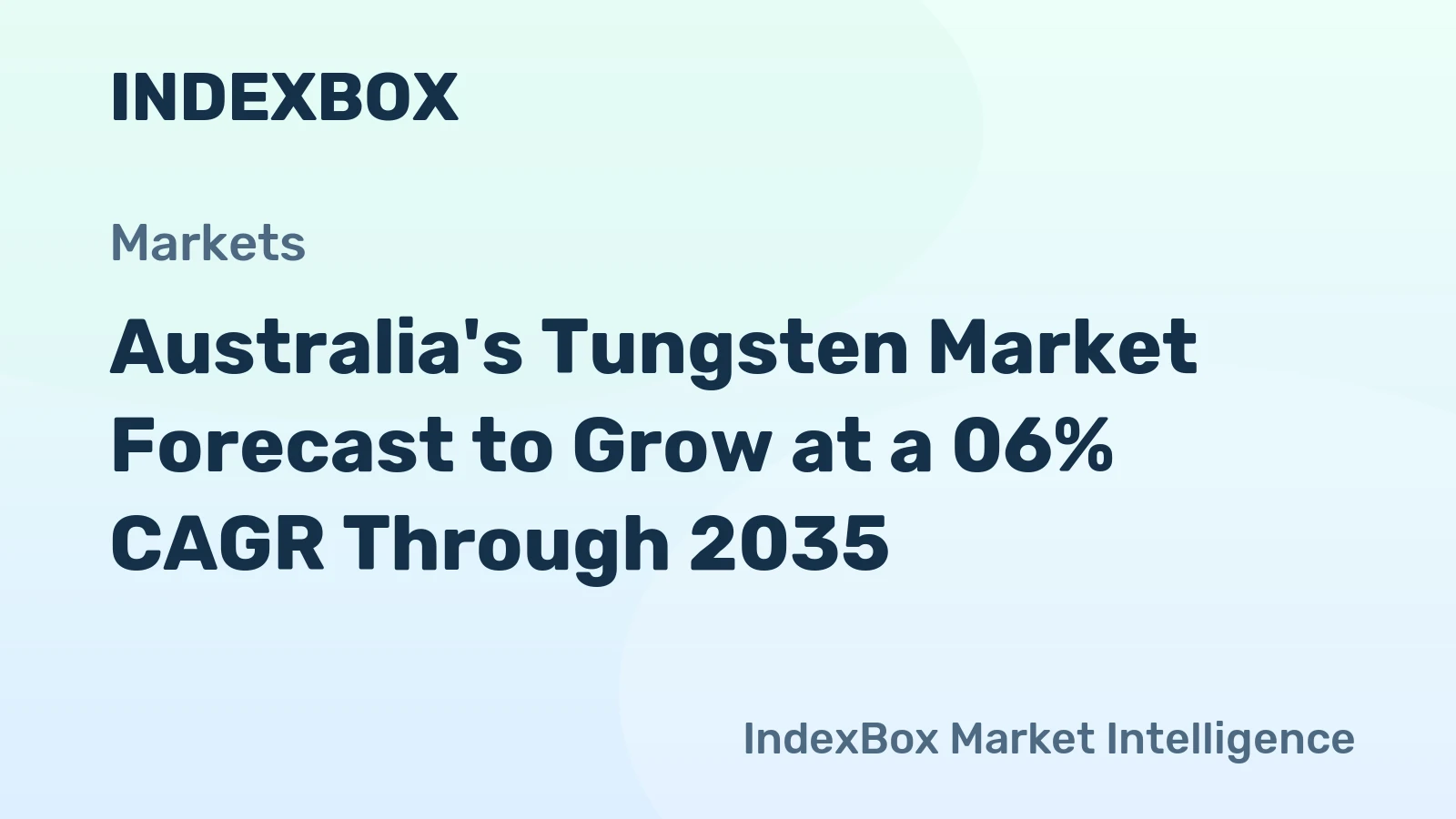 Australia's Tungsten Market Forecast to Grow at a 06% CAGR Through 2035