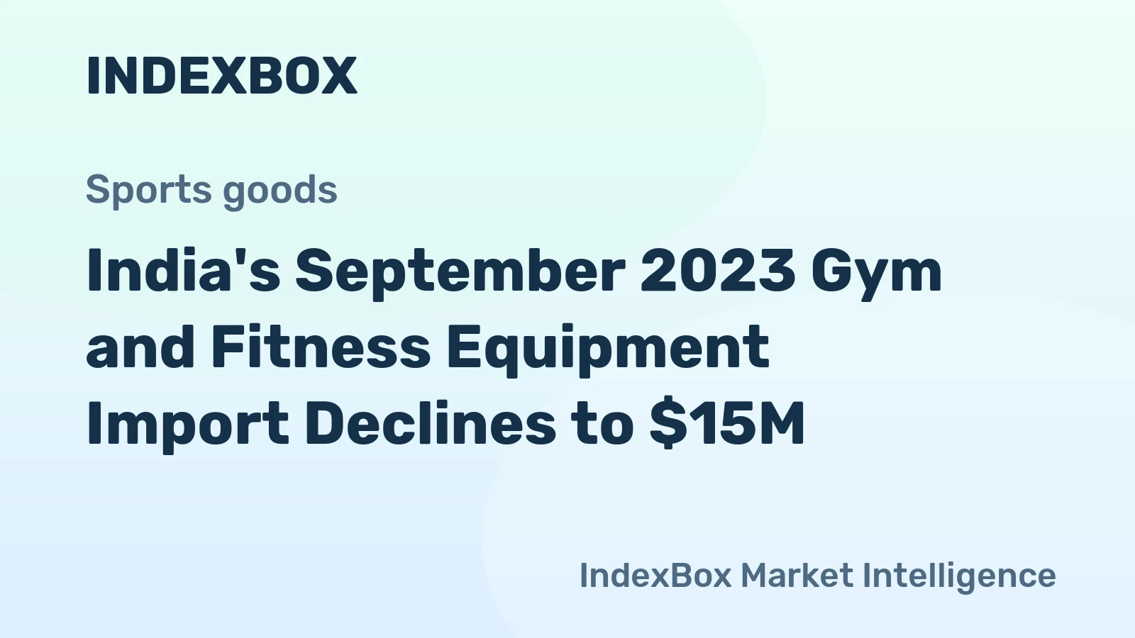 India's September 2023 Gym and Fitness Equipment Import Declines to $15M
