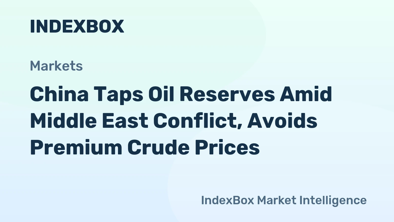 China Taps Oil Reserves Amid Middle East Conflict, Avoids Premium Crude Prices