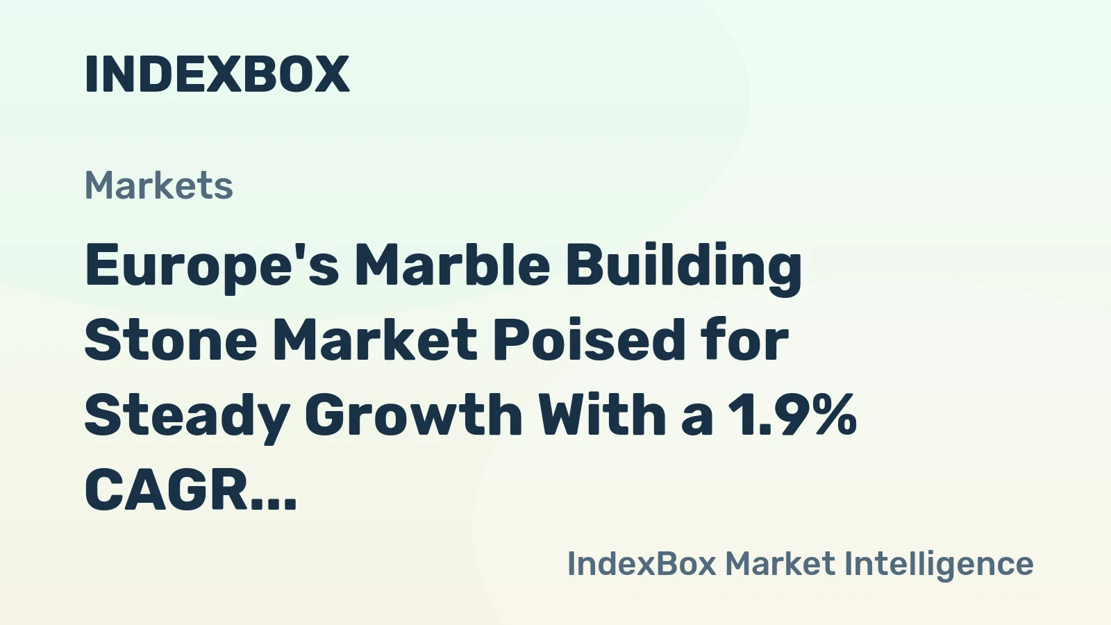 Europe's Marble Building Stone Market Poised for Steady Growth With a 1.9% CAGR in Value Through 2035