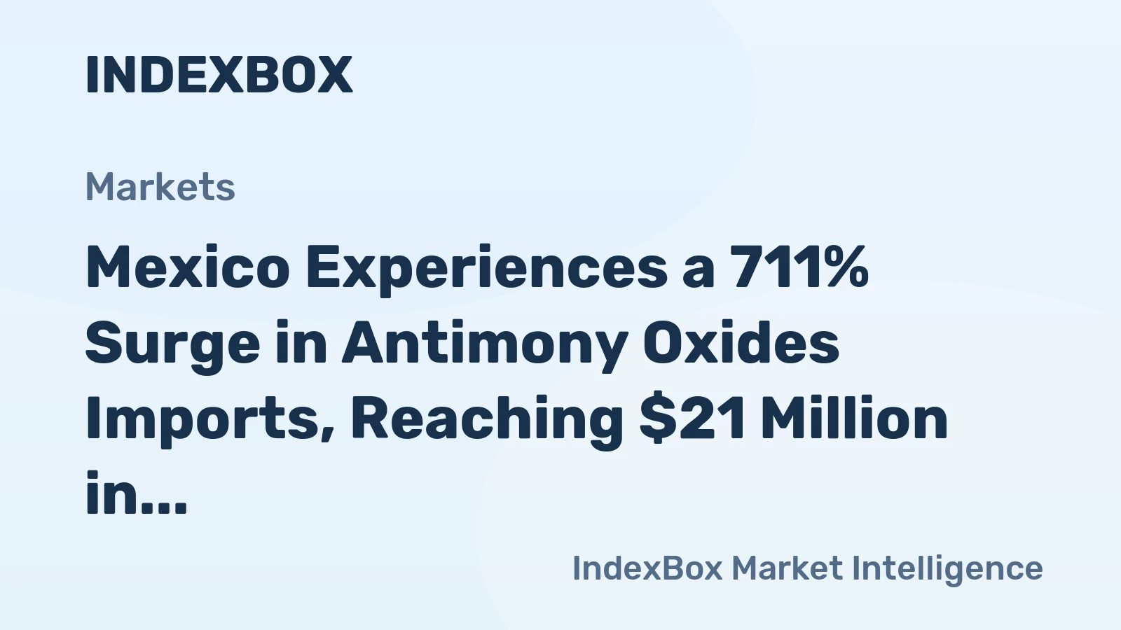 Mexico Experiences a 711% Surge in Antimony Oxides Imports, Reaching $21 Million in 2024