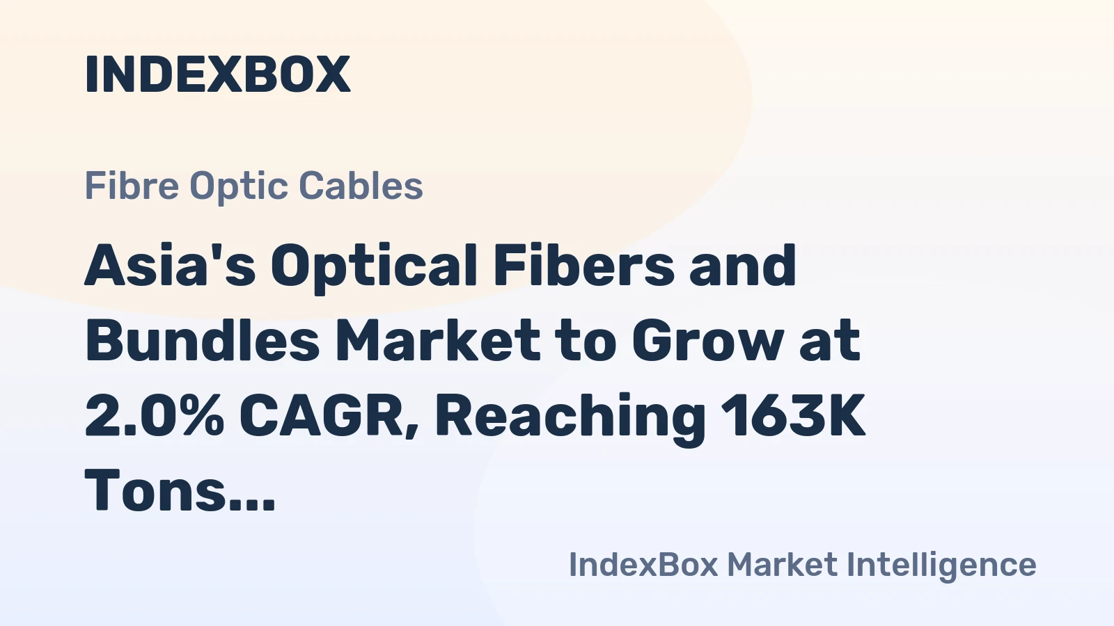 Asia's Optical Fibers and Bundles Market to Grow at 2.0% CAGR, Reaching 163K Tons by 2035