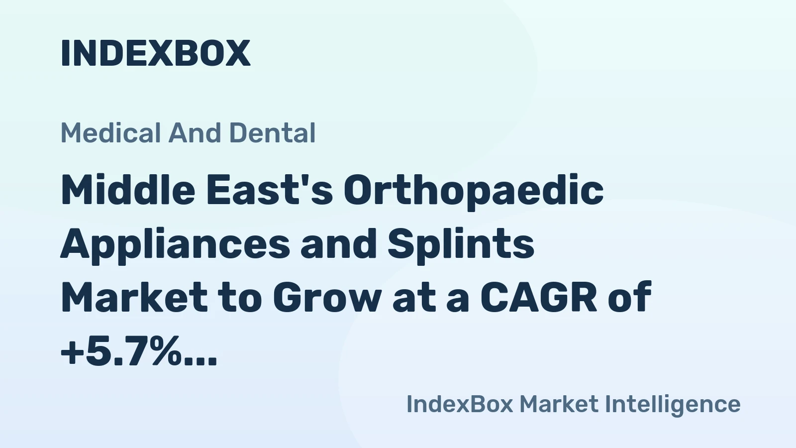 Middle East's Orthopaedic Appliances and Splints Market to Grow at a CAGR of +5.7% from 2024 to 2035