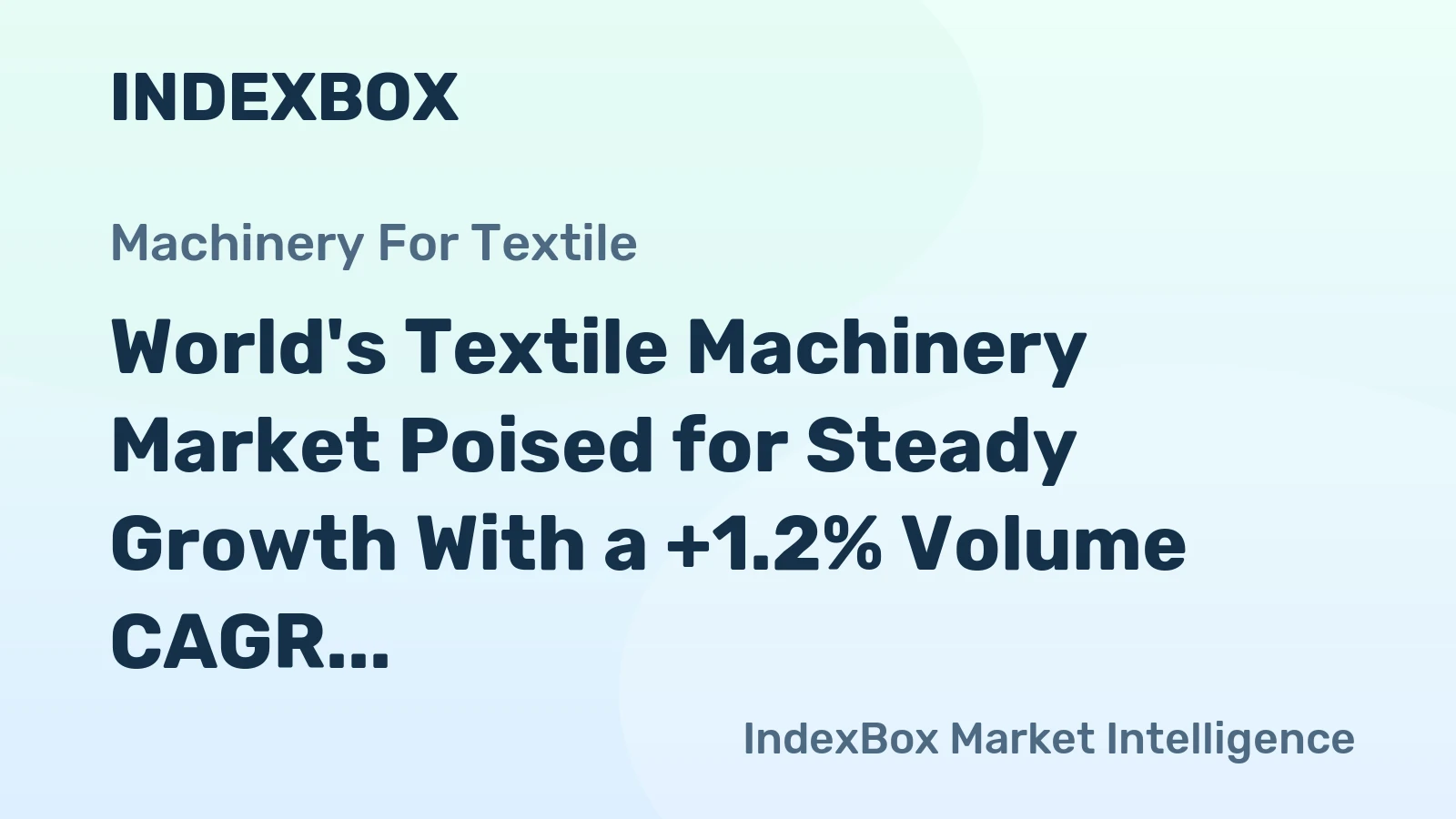 World's Textile Machinery Market Poised for Steady Growth With a +1.2% Volume CAGR Through 2035